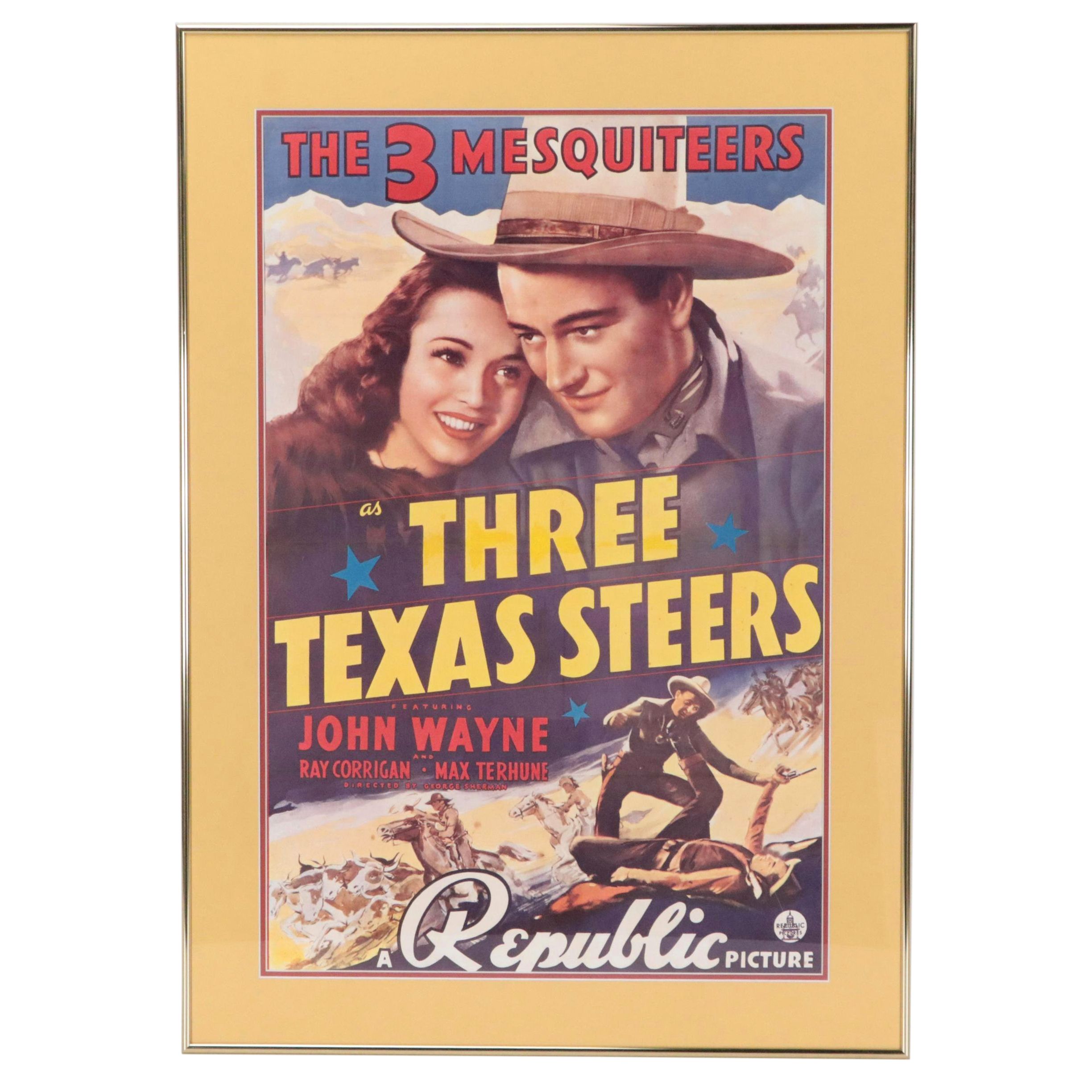 "Three Texas Steers" Western Movie Poster, 1939 | EBTH