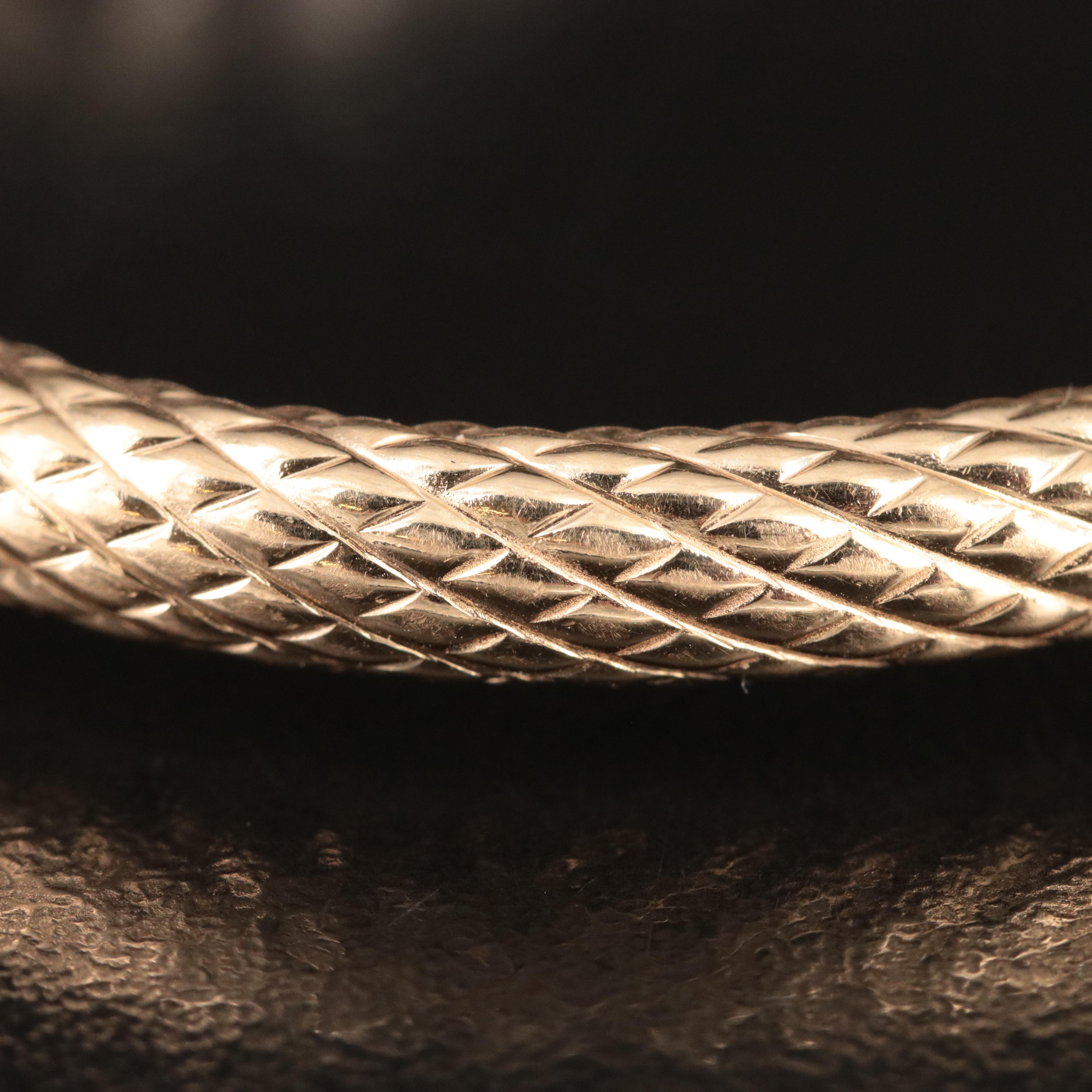 Peter Brams 14K and Sterling Textured Cuff Bracelet | EBTH