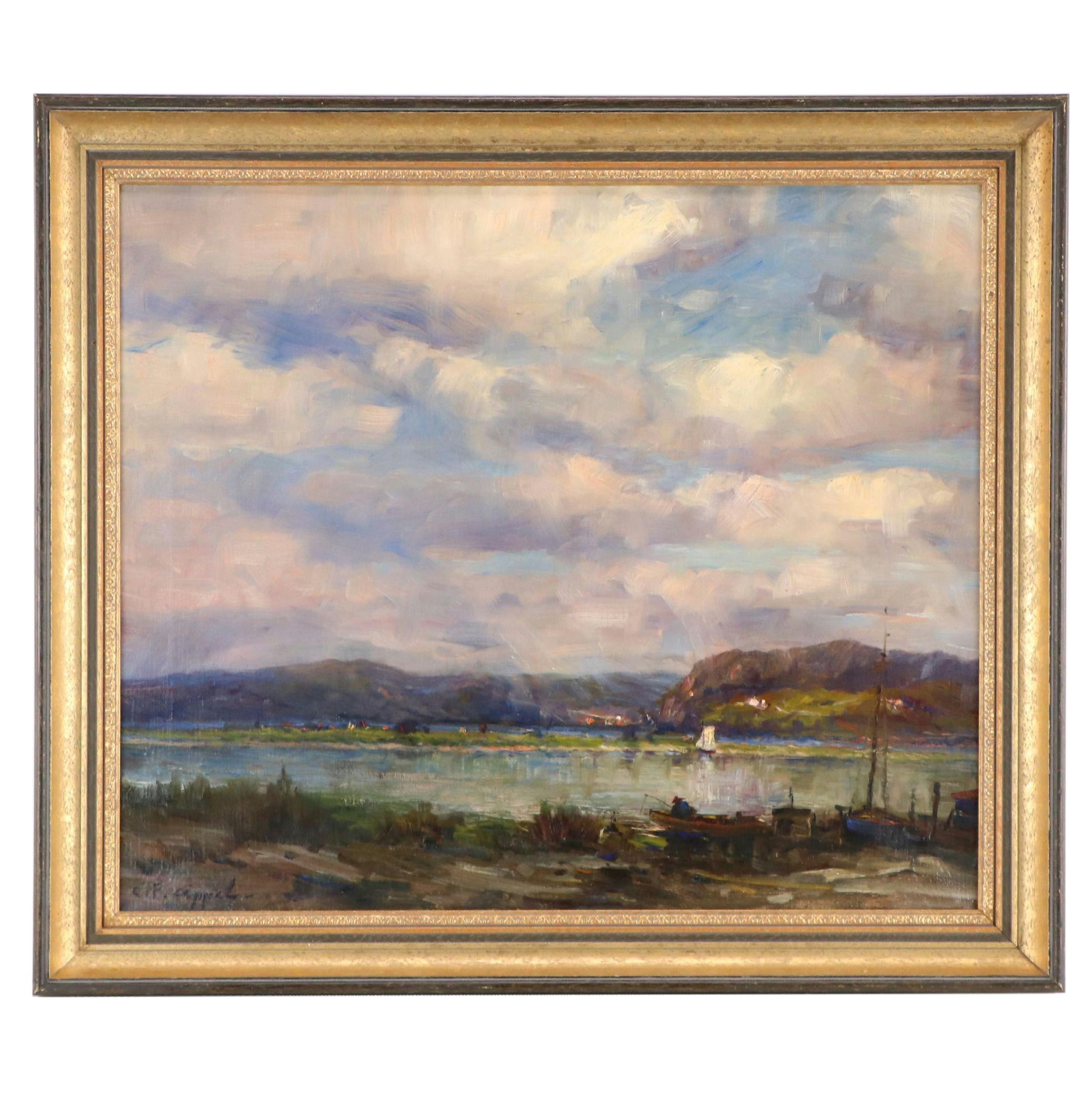 Charles P. Appel Oil Painting "Along the Shrewsbury" | Everything But ...