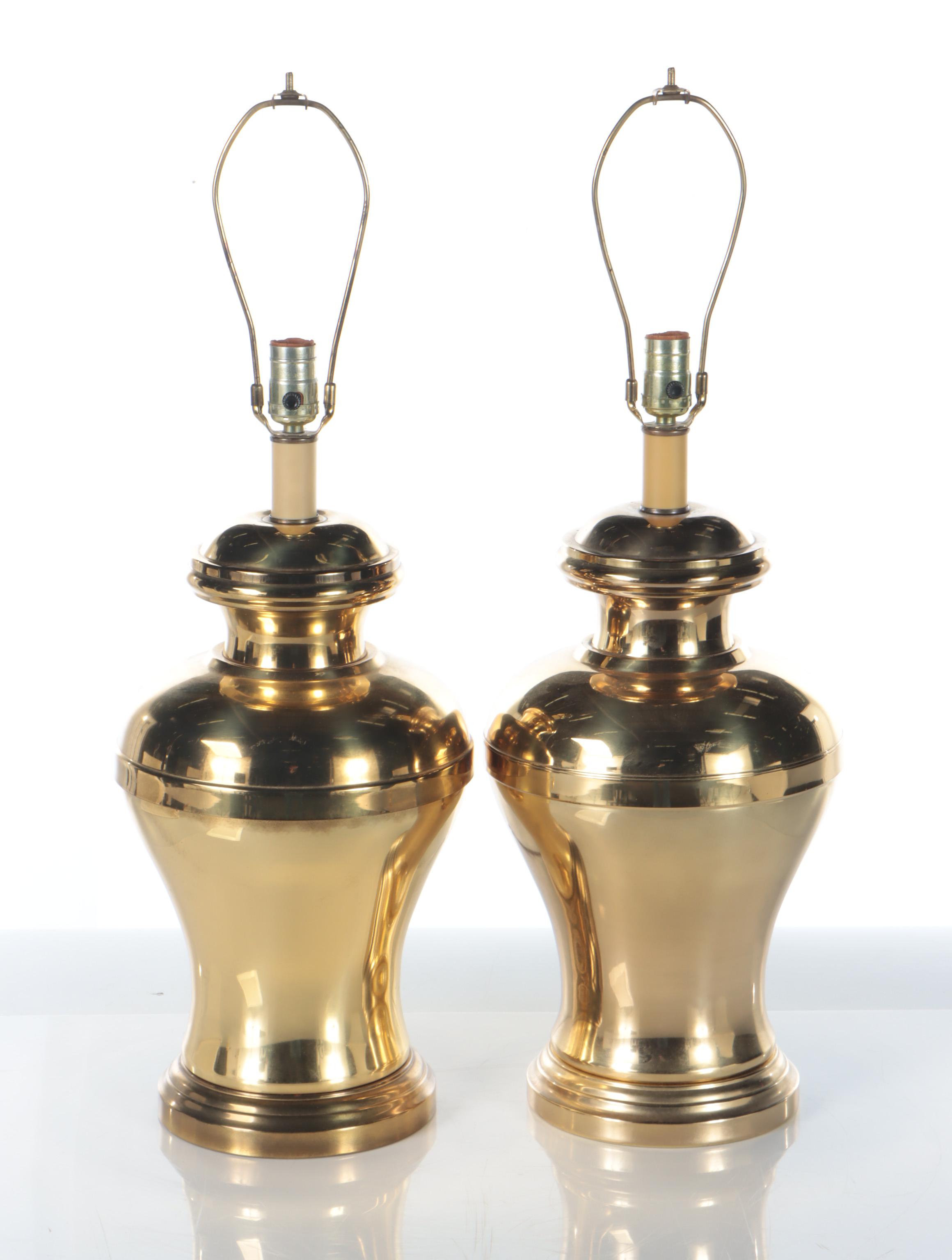 Lacquered Brass Ginger Jar Style Table Lamps, Late 20th Century ...