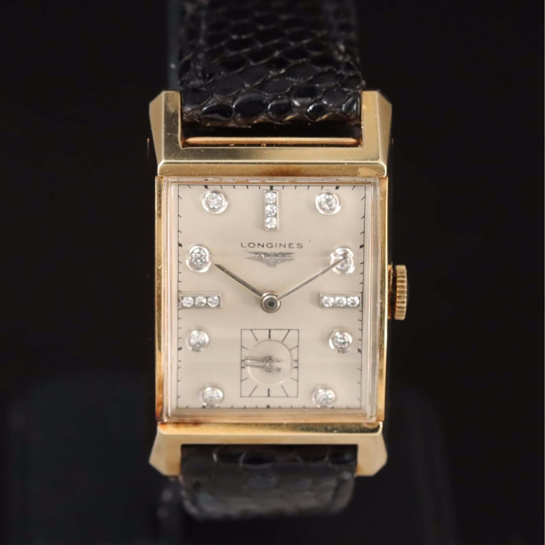 14K Longines Diamond Dial Stem Wind Watch | EBTH