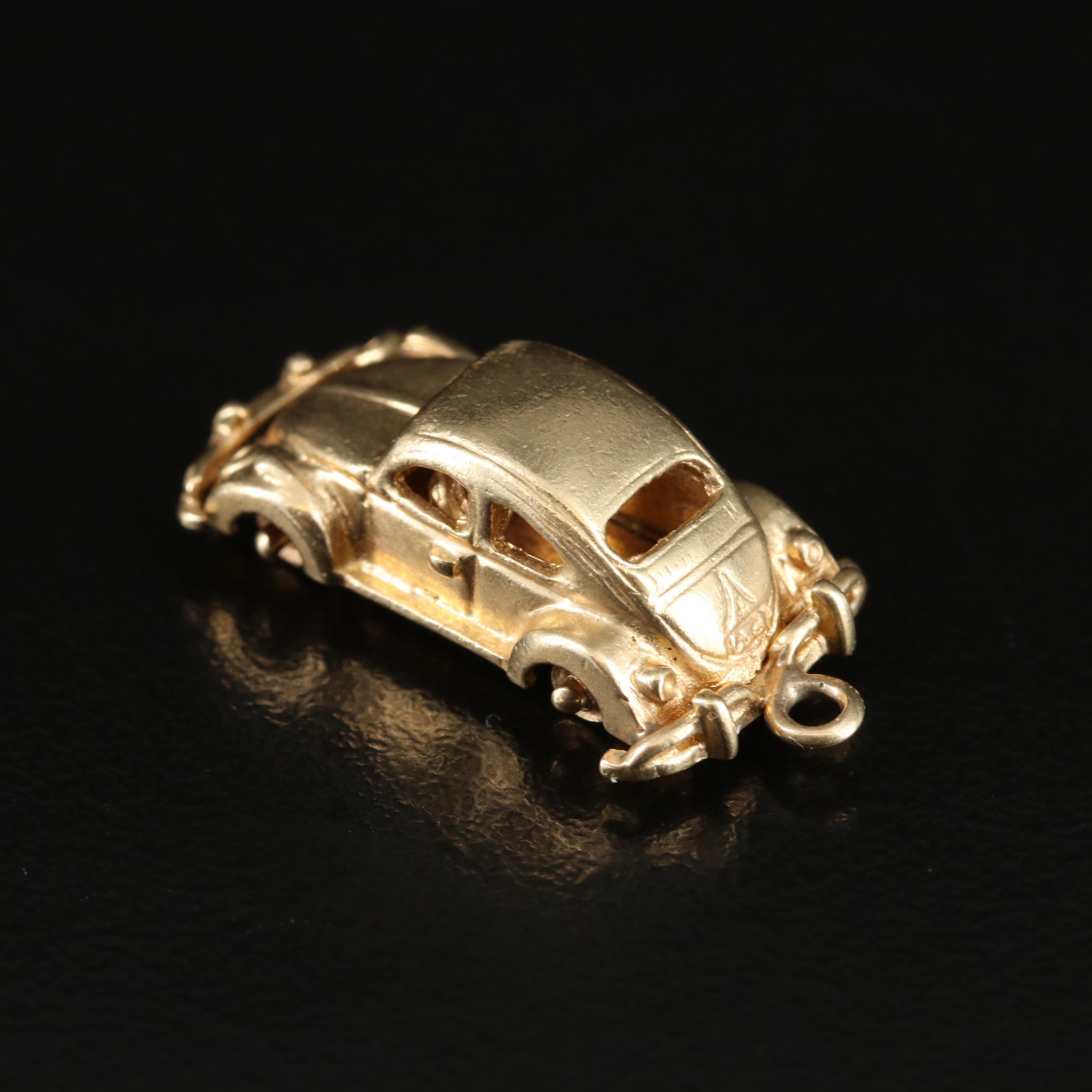 Vintage Articulated 14K Volkswagen Style Beetle Car Charm | EBTH