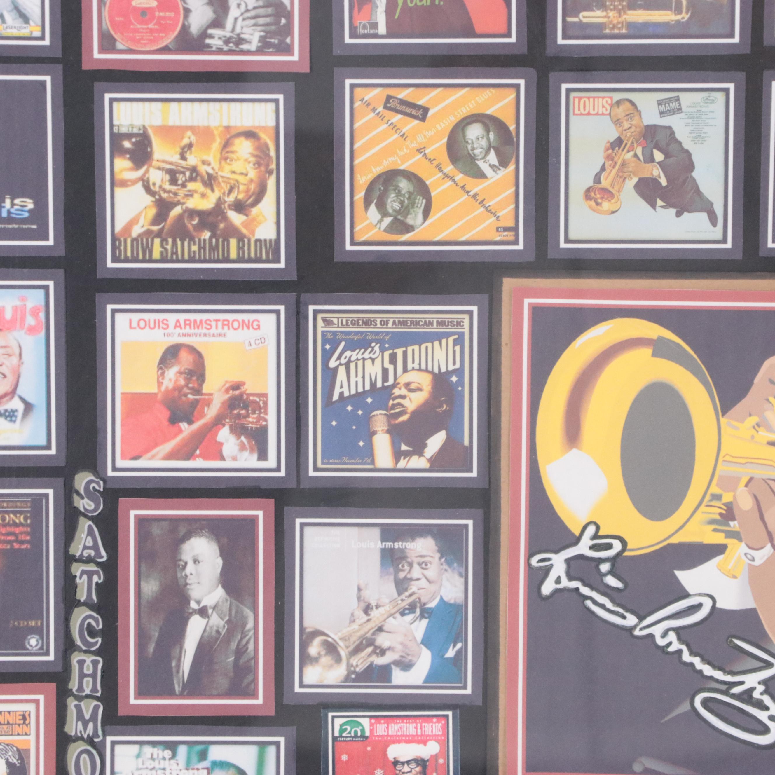 Mixed Media Collage Portrait of Louis Armstrong | EBTH