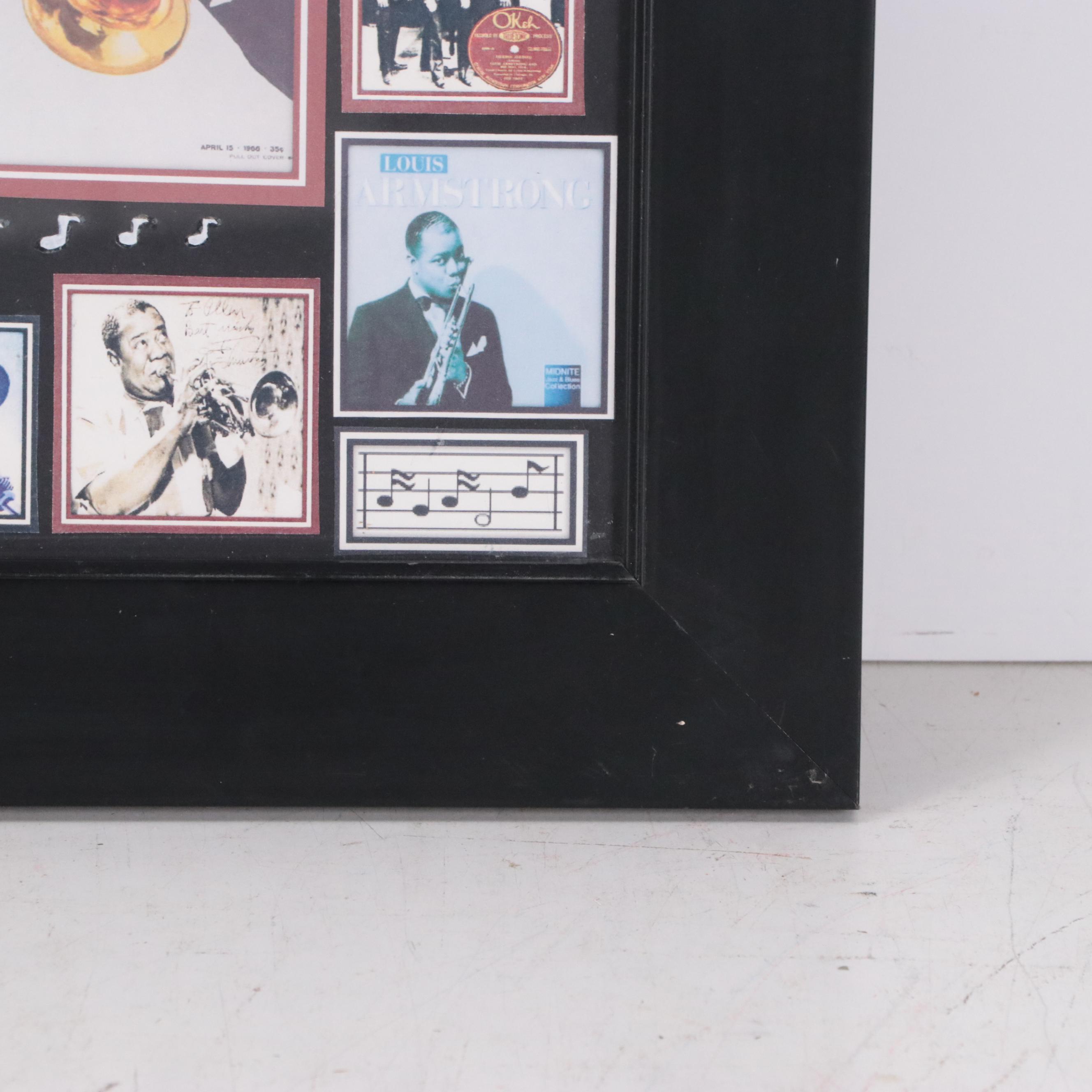 Mixed Media Collage Portrait of Louis Armstrong | EBTH