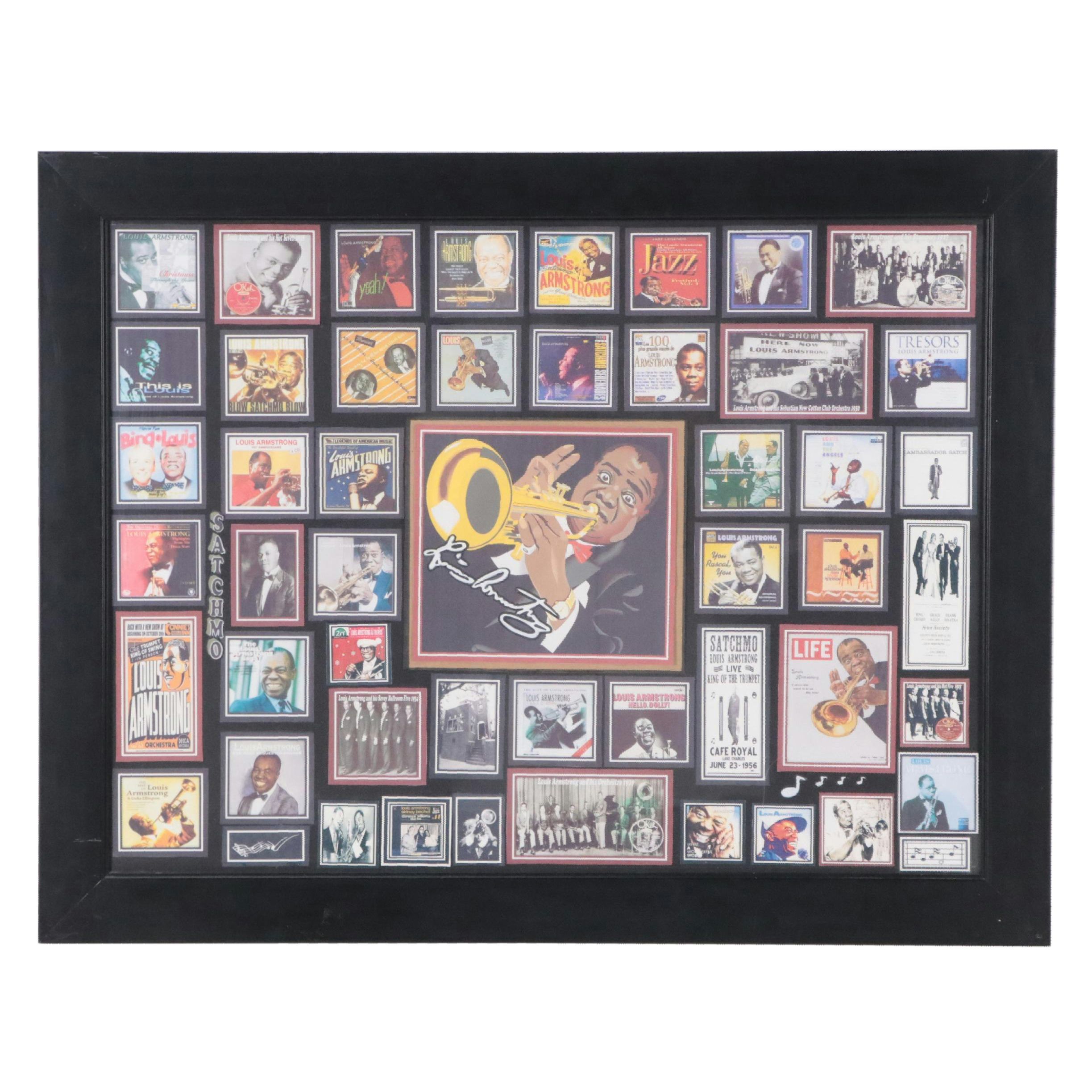 Mixed Media Collage Portrait of Louis Armstrong | EBTH