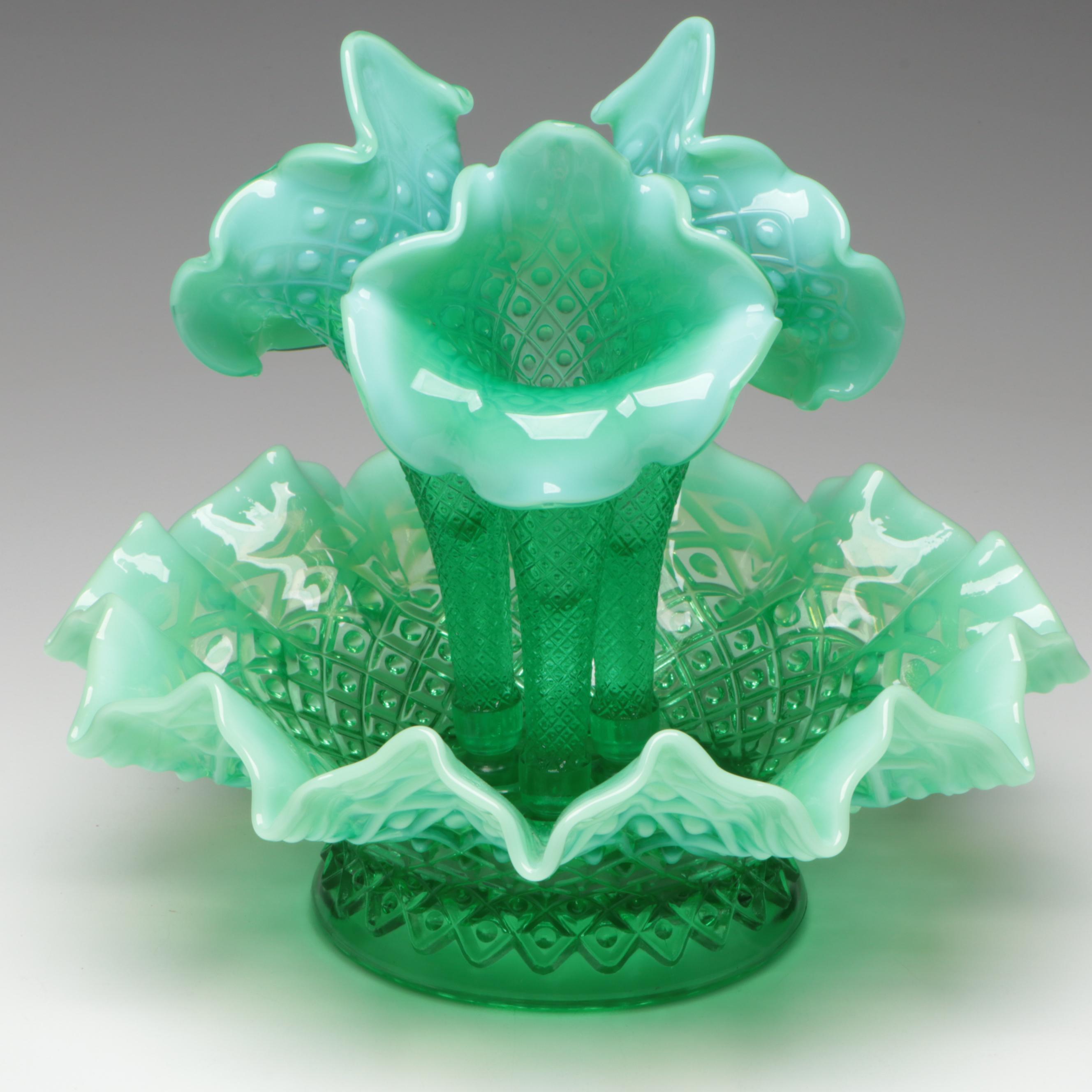 Fenton Limited Edition Uranium Glass Epergne | Everything But The House