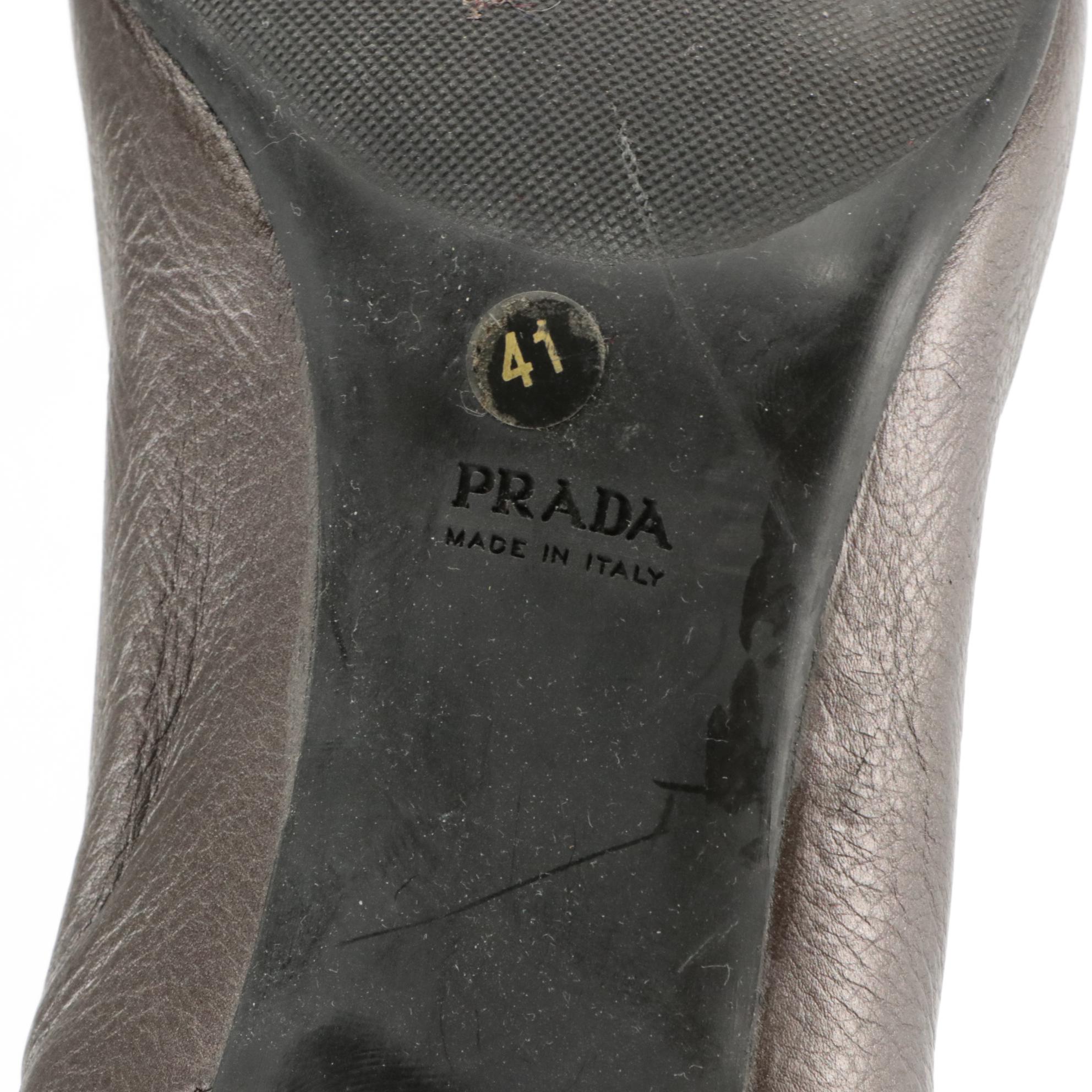 Prada Booties in Metallic Leather | EBTH