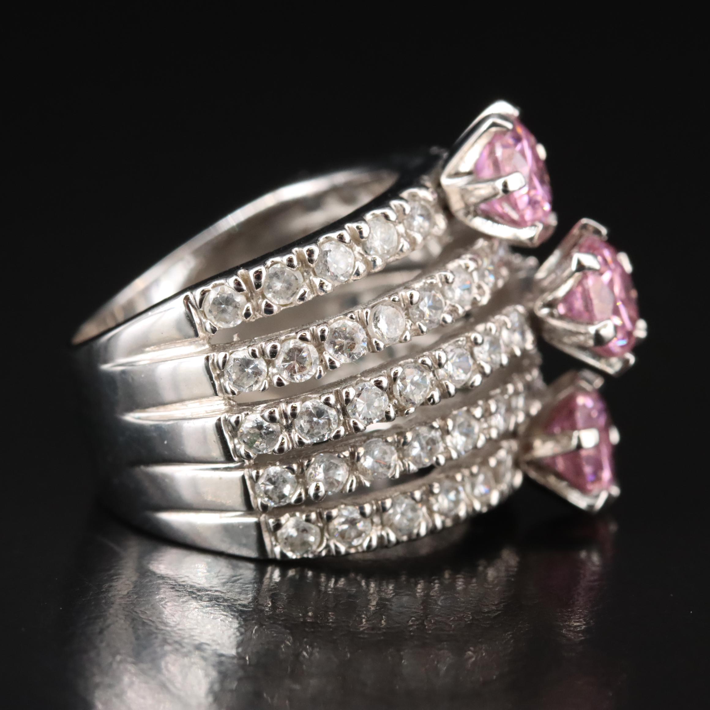 Sterling CZ Multi-Row Ring | EBTH