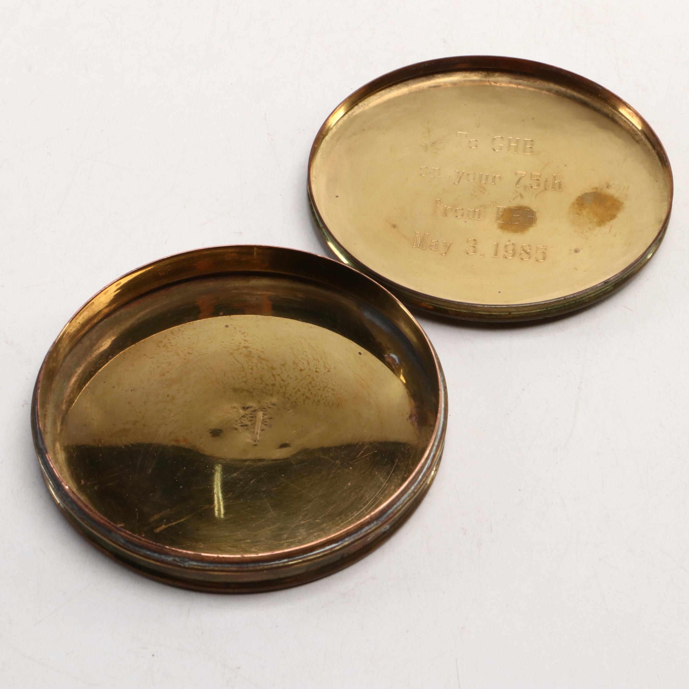 C. D. Peacock, Relide with Other Brass Clocks, Figurine and Box | EBTH