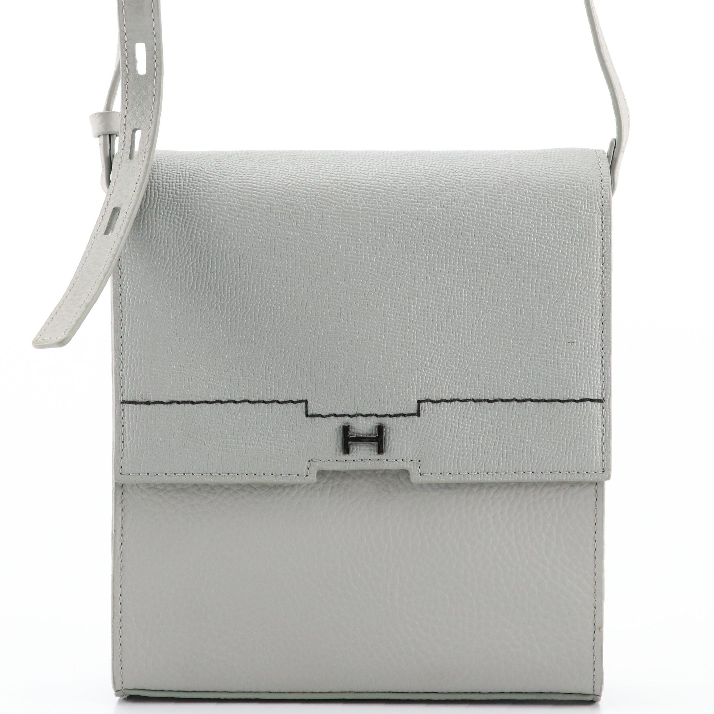 H by Halston Grain Leather Front-Flap Crossbody Bag | EBTH