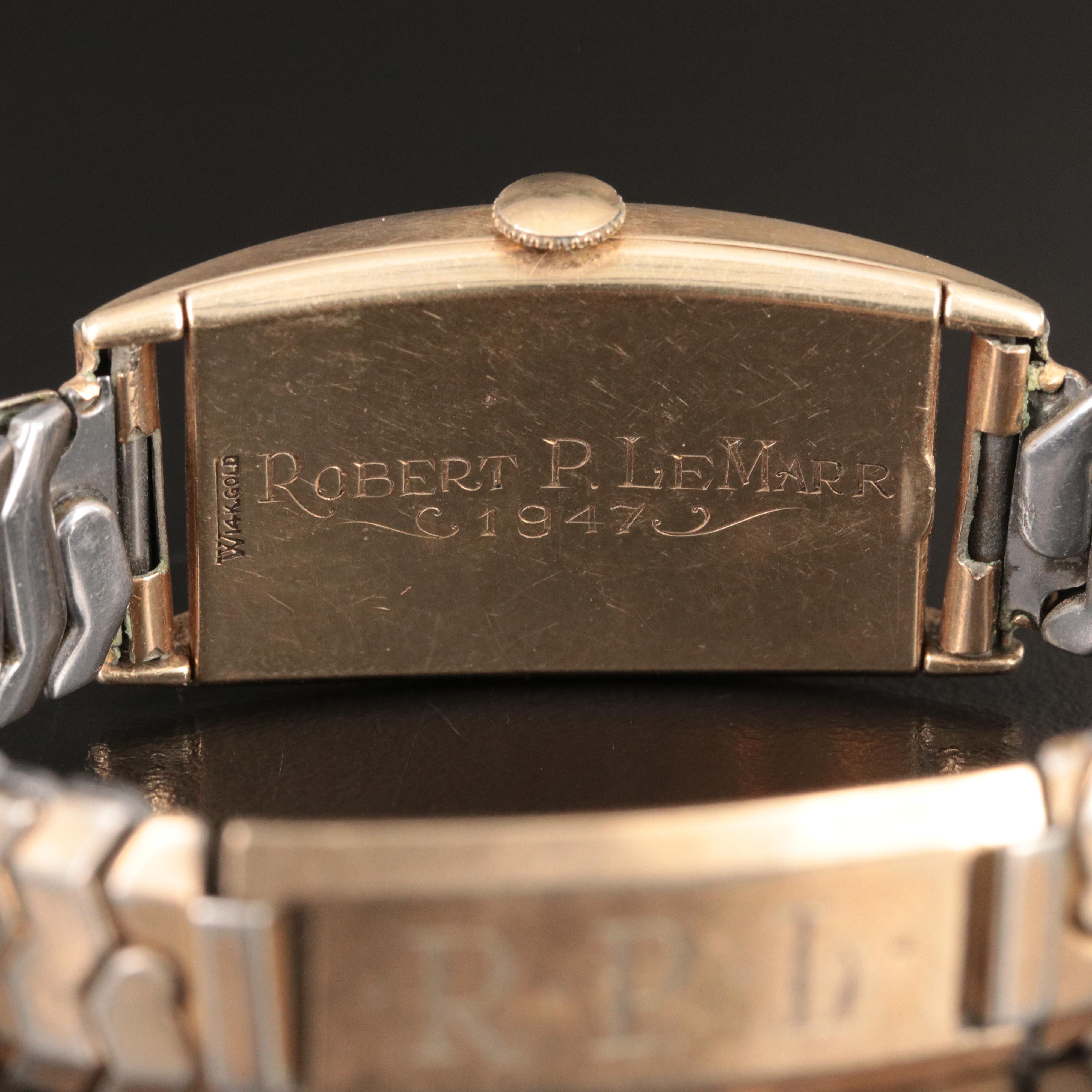 14K Omega Vintage Tank Shape Watch | EBTH