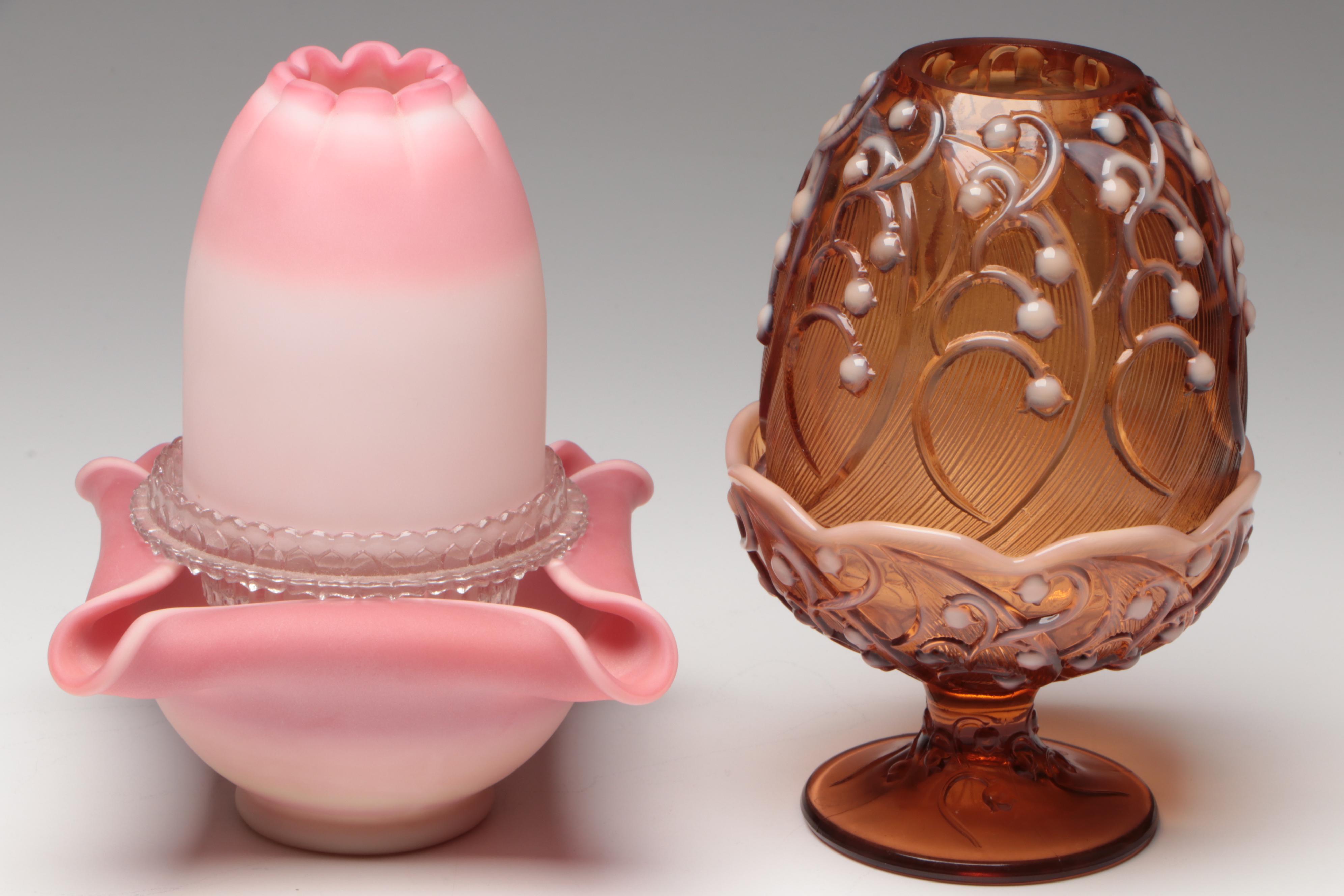 Fenton "Lily of the Valley", "Persian Medallion" & "Rosalene" Glass ...