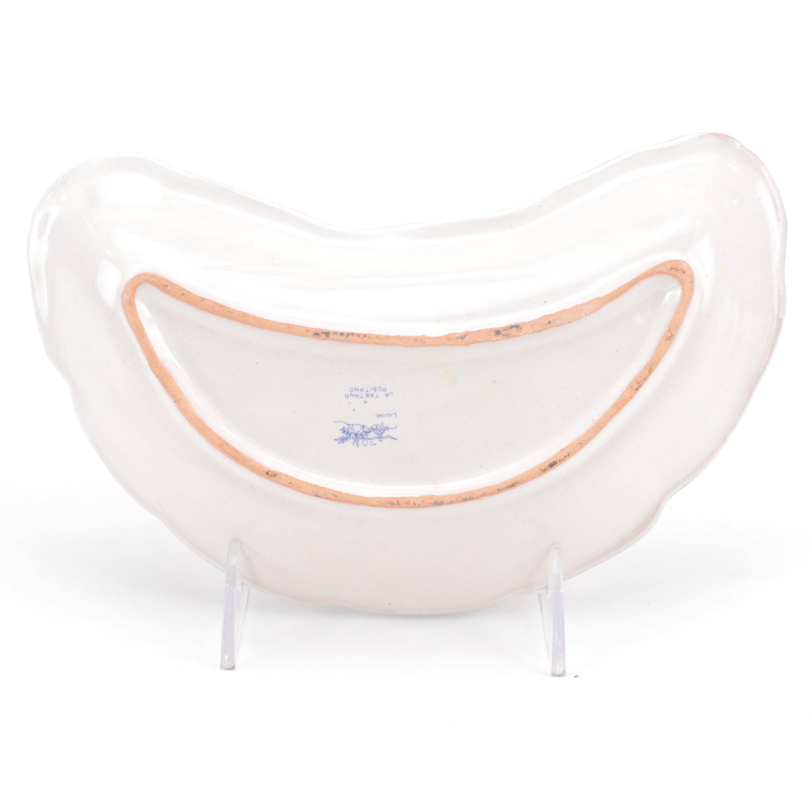 Italian Majolica Serving Platter and Crescent Shaped Plates | EBTH