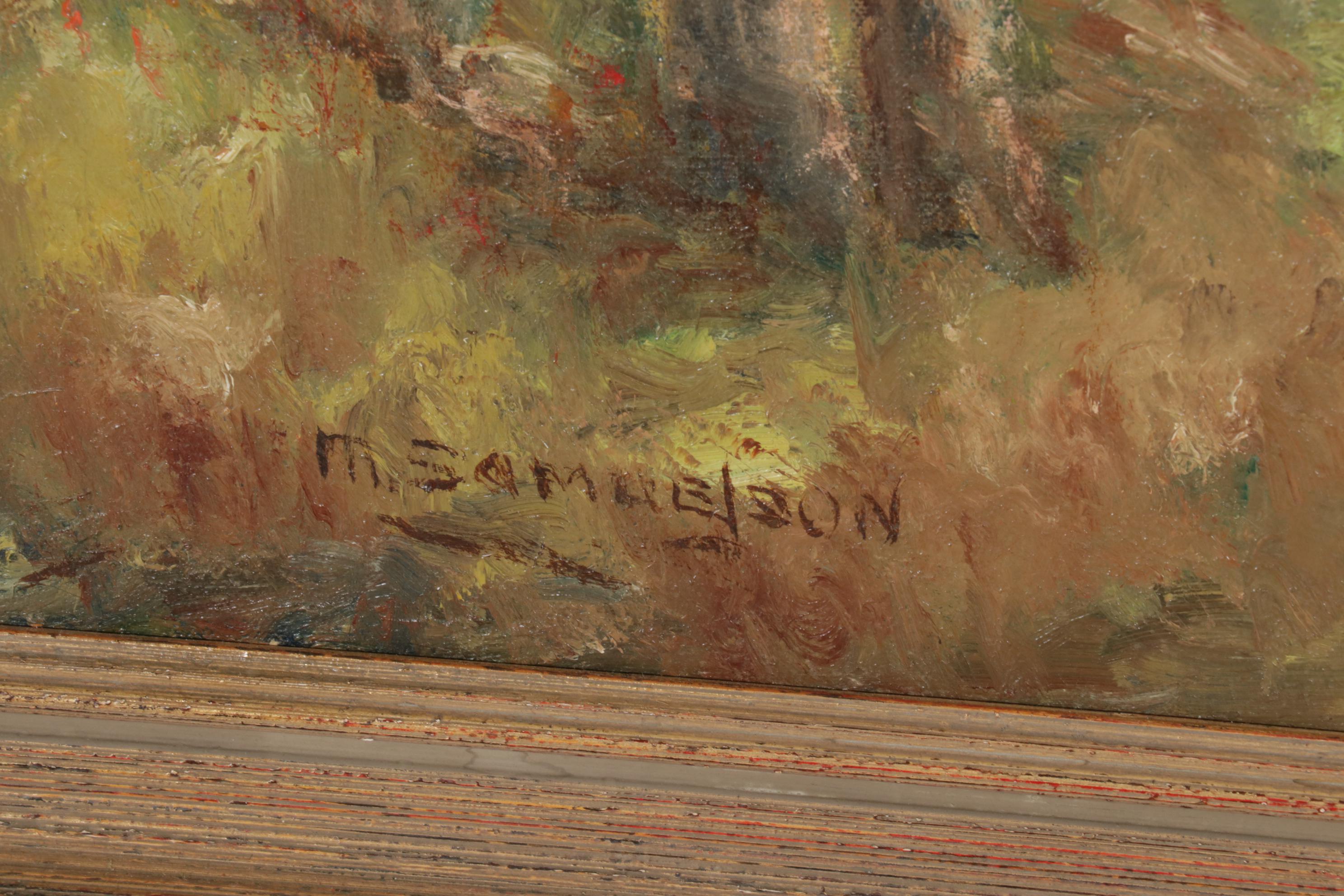 M. Samuelson Coastal Forest Landscape Oil Painting, Mid-Late 20th ...