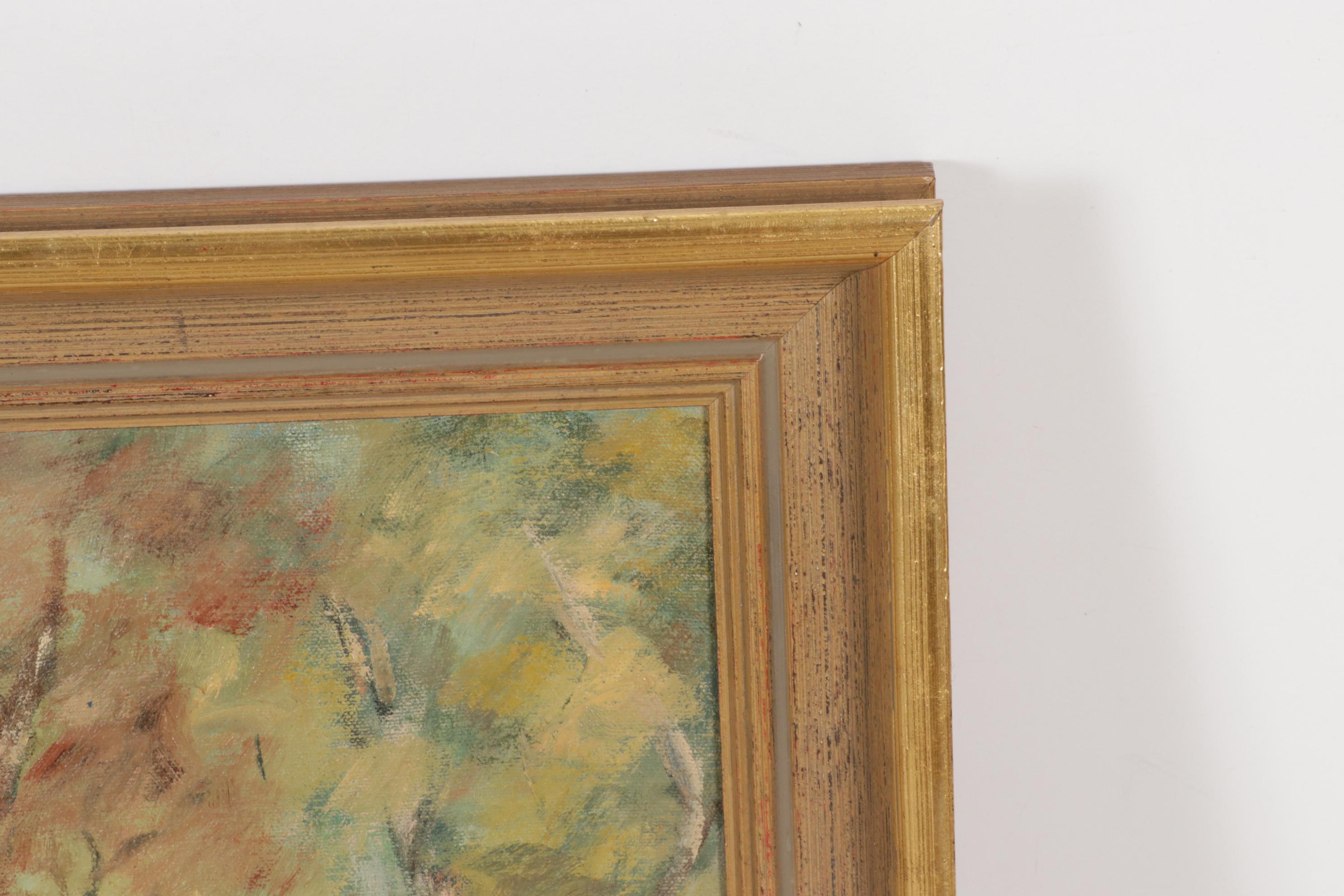 M. Samuelson Coastal Forest Landscape Oil Painting, Mid-Late 20th ...