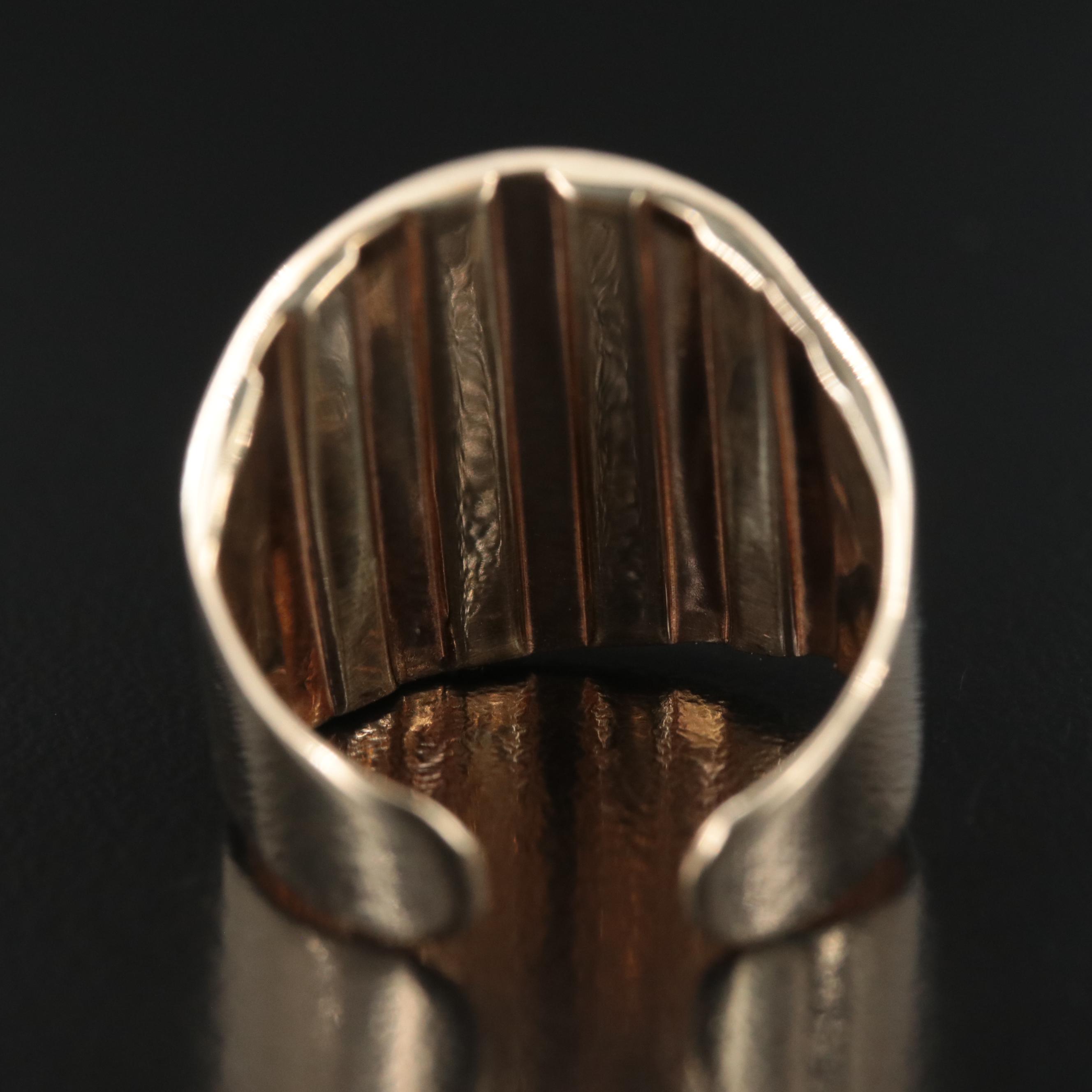 14K Two-Tone Fluted Ring | EBTH