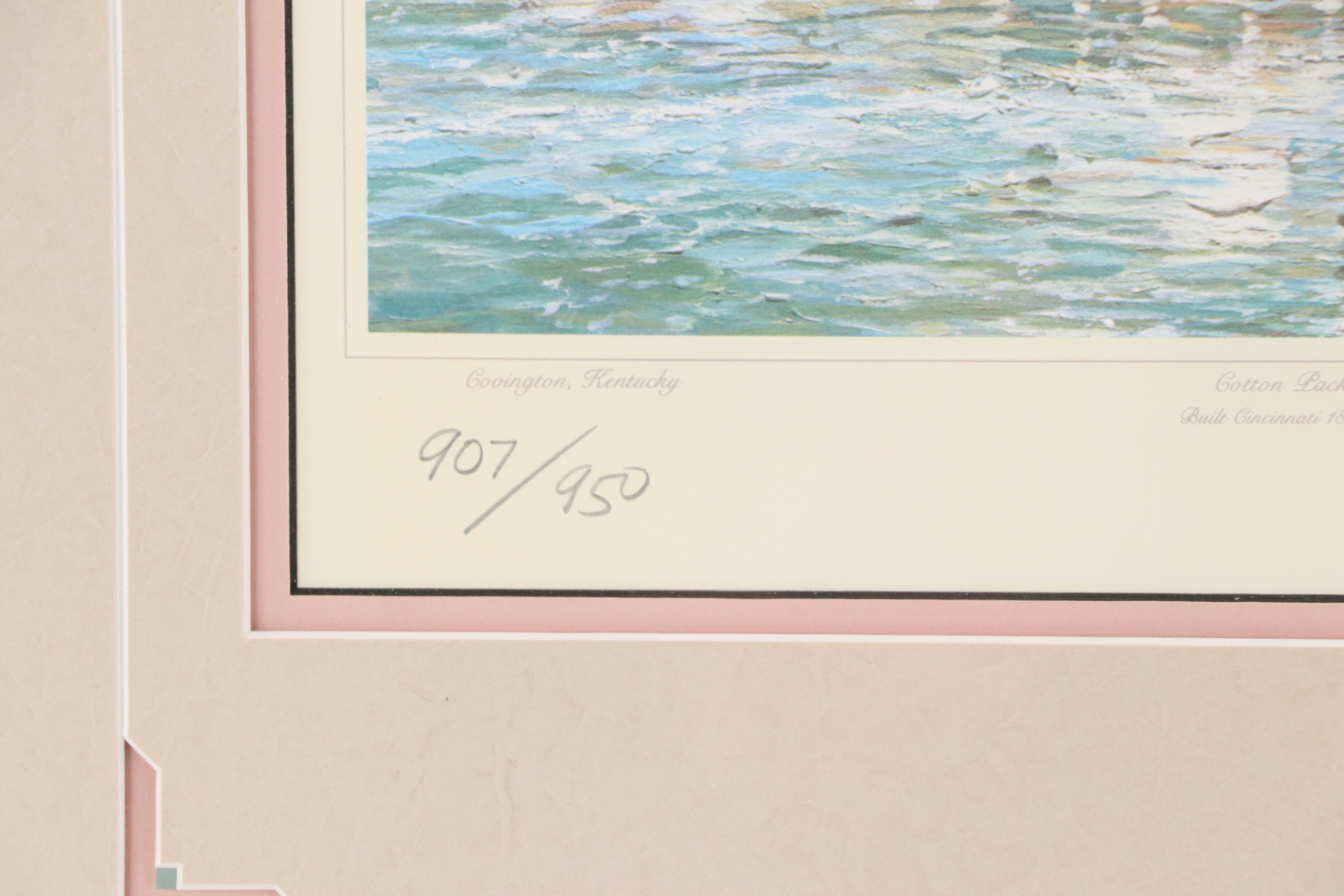 Michael Blaser Offset Lithograph "The Public Landing: Cincinnati 1875 ...