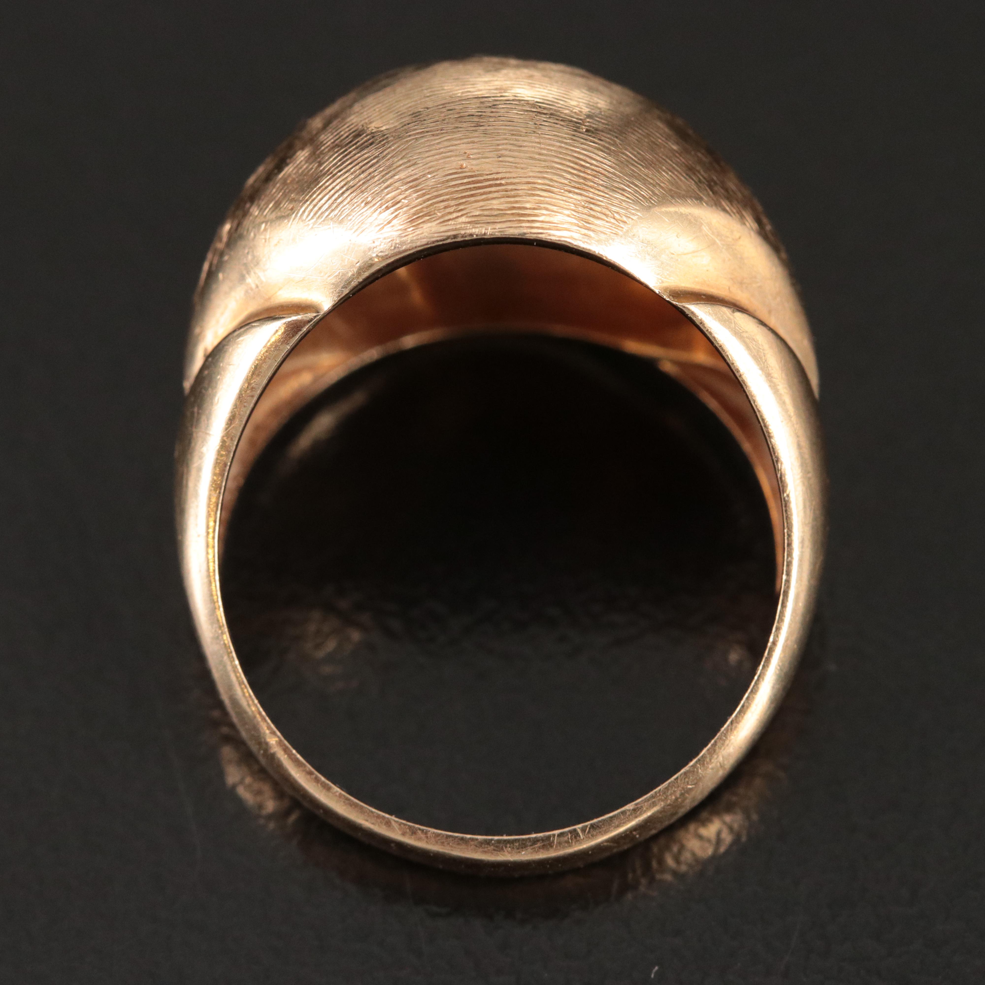 14K Dome Ring with Brushed Finish | EBTH