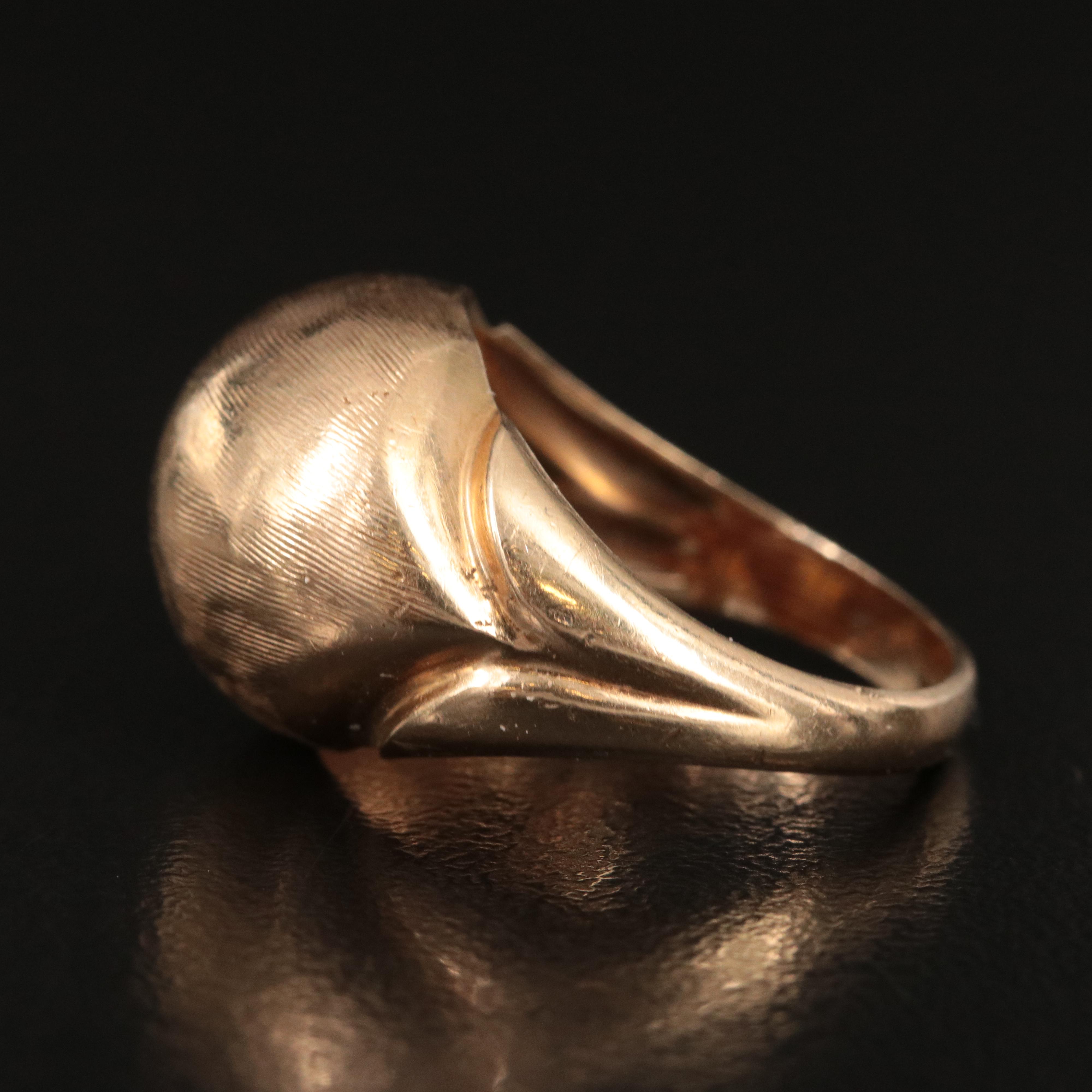 14K Dome Ring with Brushed Finish | EBTH