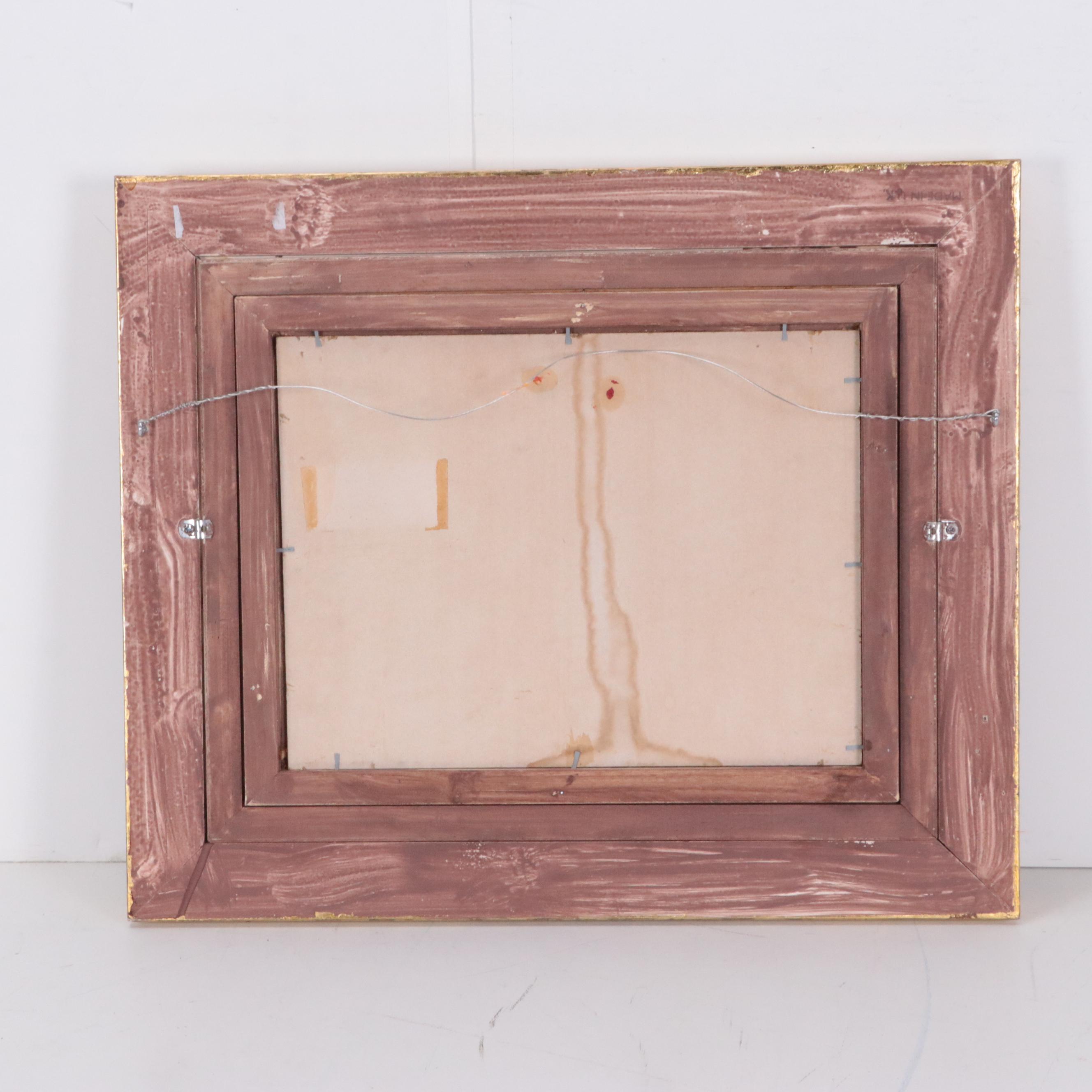 Kay Kellogg Oil Painting of Coastal Seascape with Docks, Boats, and ...