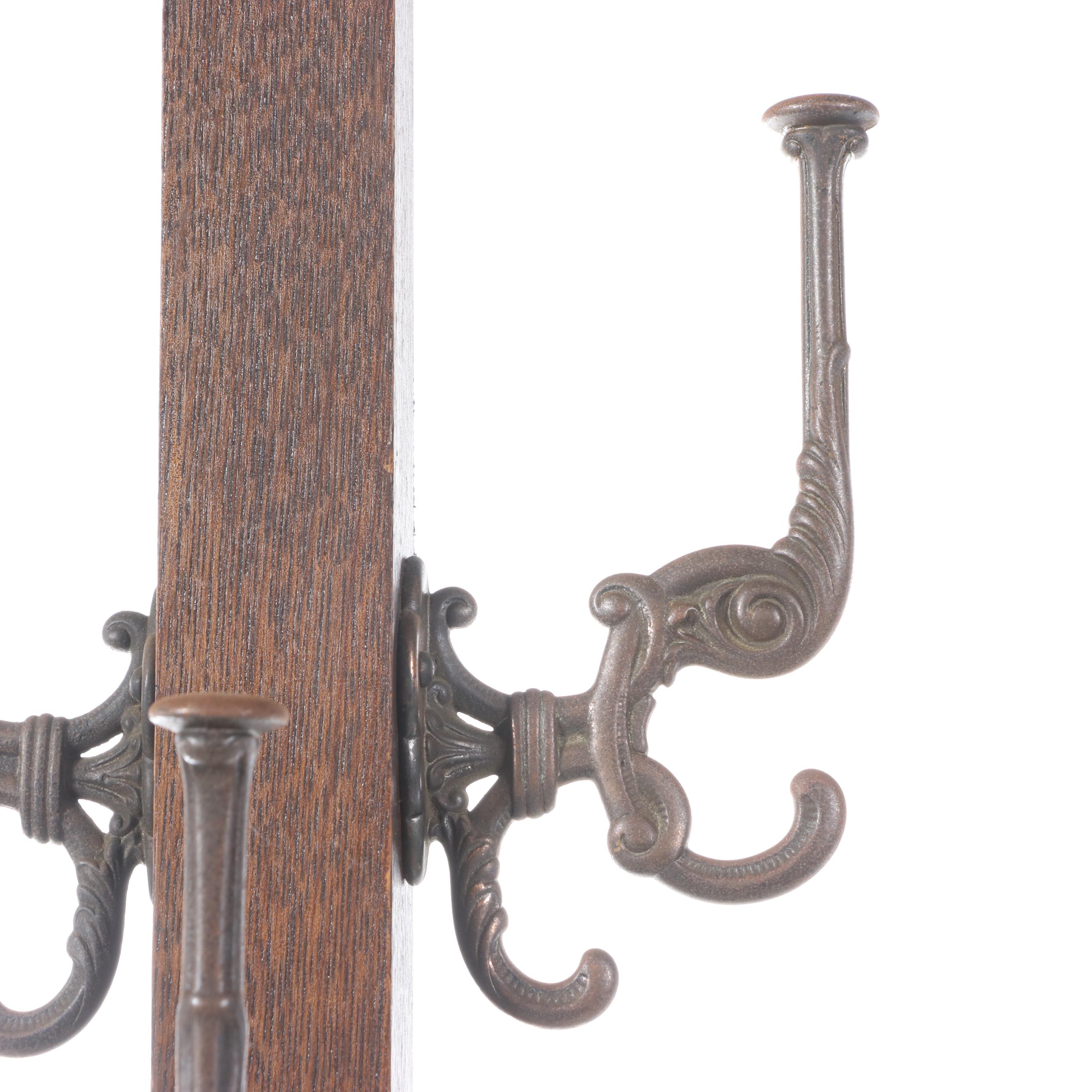 Arts & Crafts / Victorian Oak Coat Tree, Early 20th Century ...