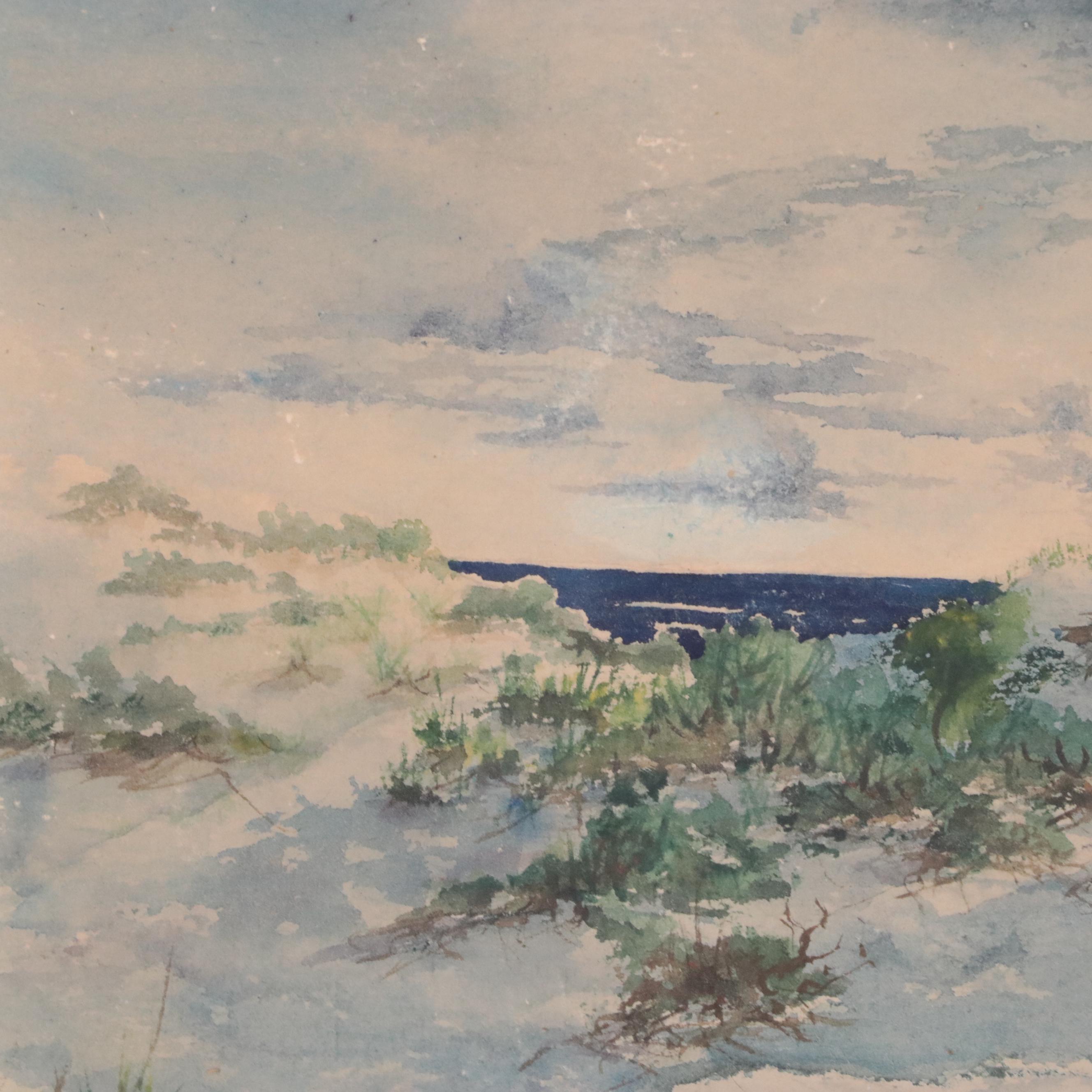 Mabel May Woodward Coastal Landscape Watercolor Painting, Early 20th ...