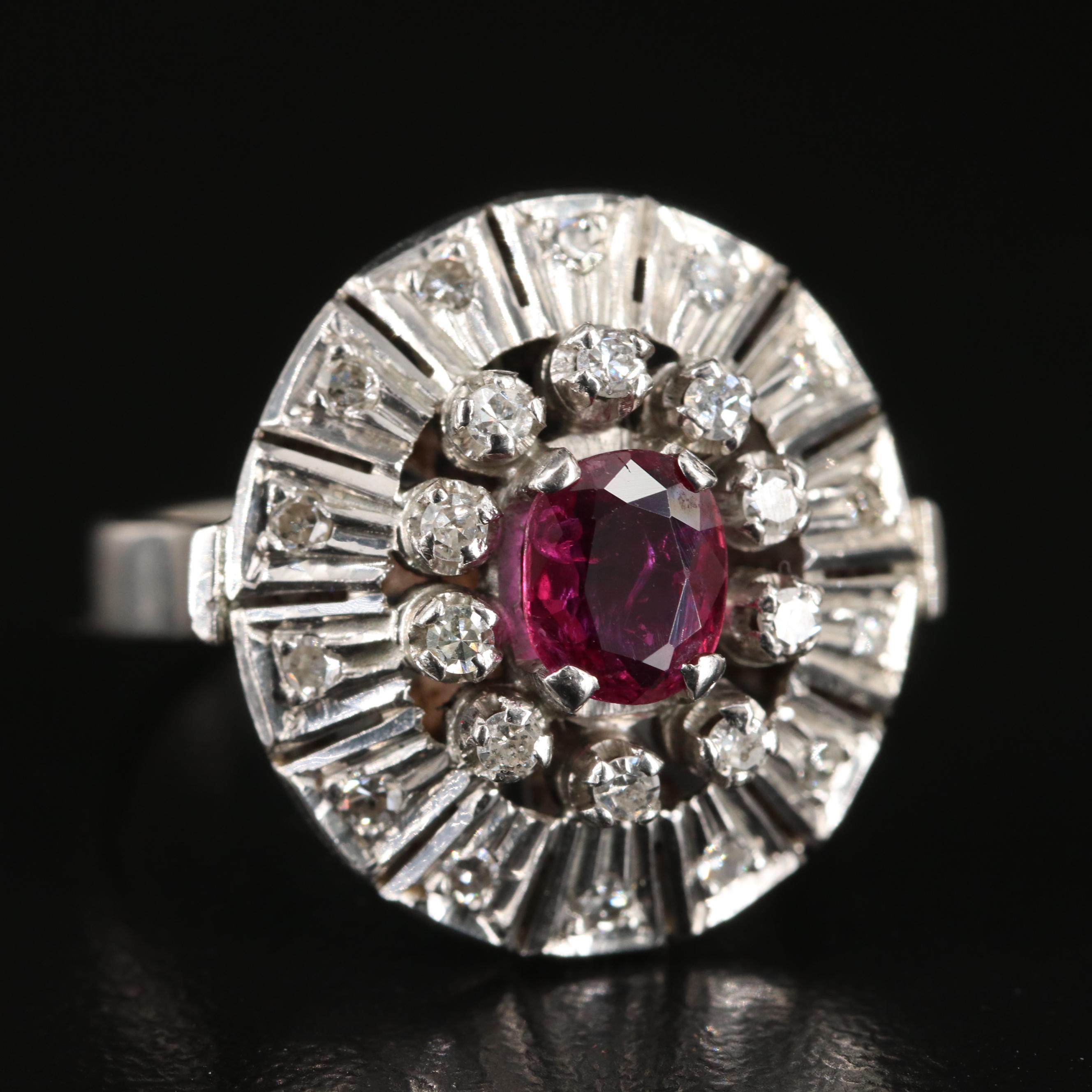 10K Ruby and 1.08 CTW Diamond Ring and Earring Set | EBTH