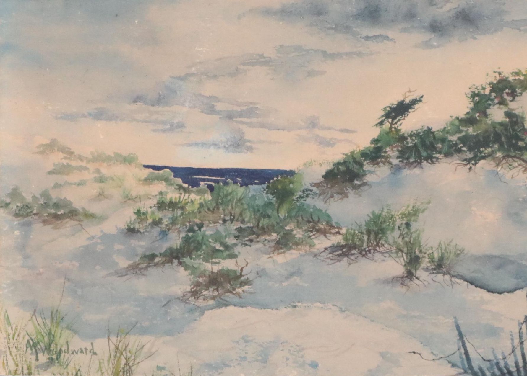 Mabel May Woodward Coastal Landscape Watercolor Painting, Early 20th ...