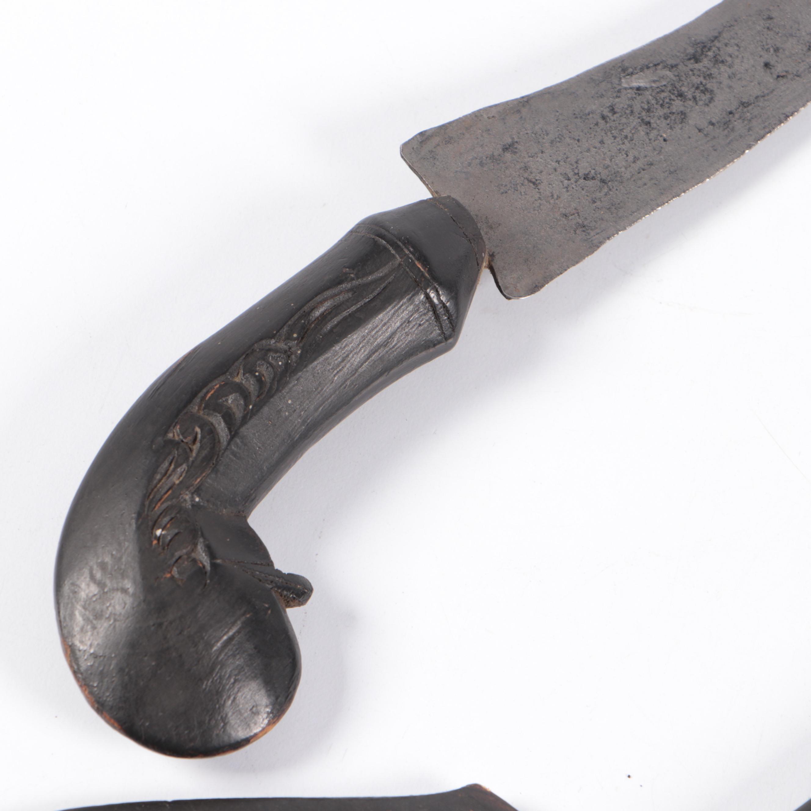 Keris Knife With Spanish Sacatripe, Benchmade Antler Handled Carving ...