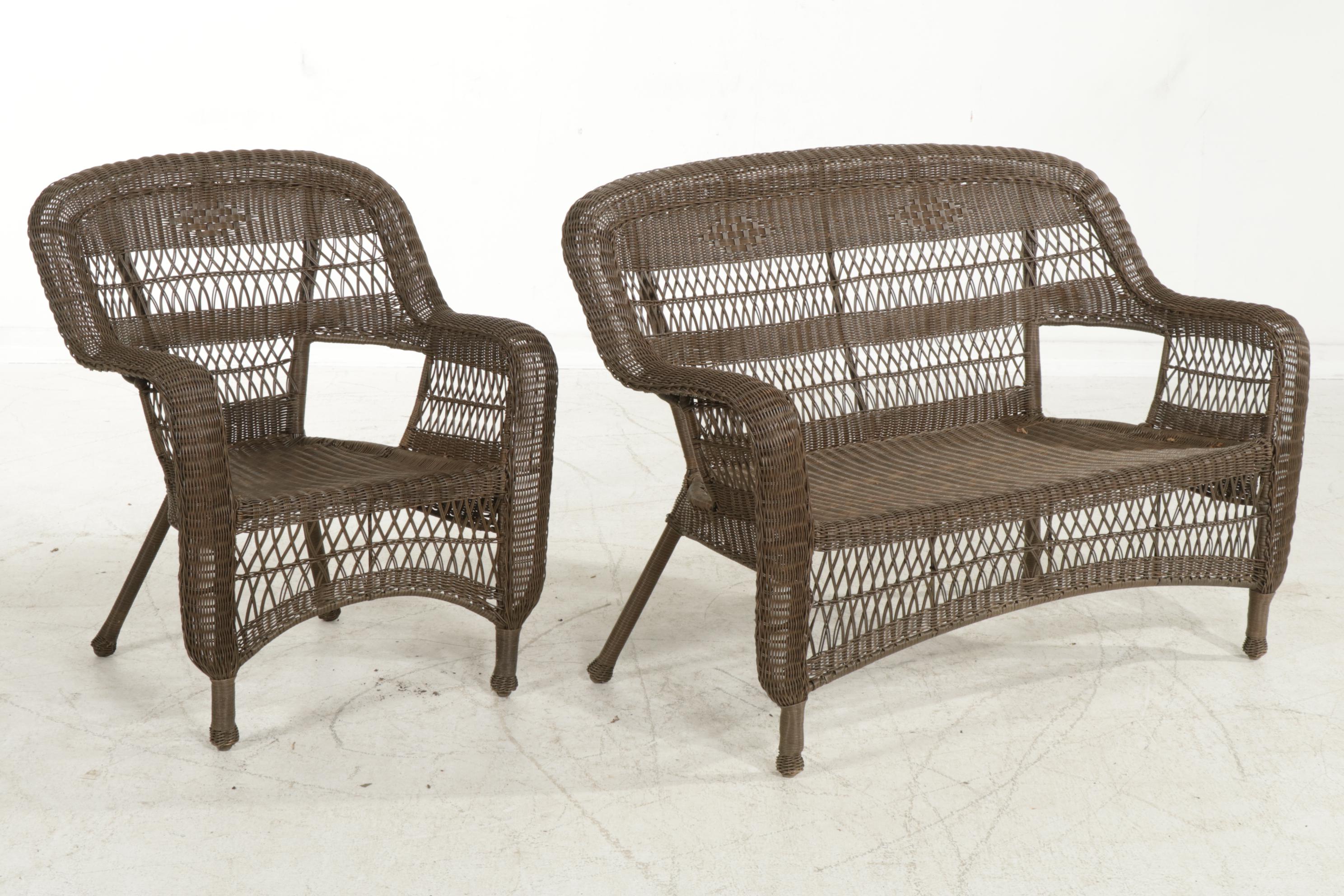 Patio Furniture Set with Faux Rattan Wicker on Metal Frame | EBTH