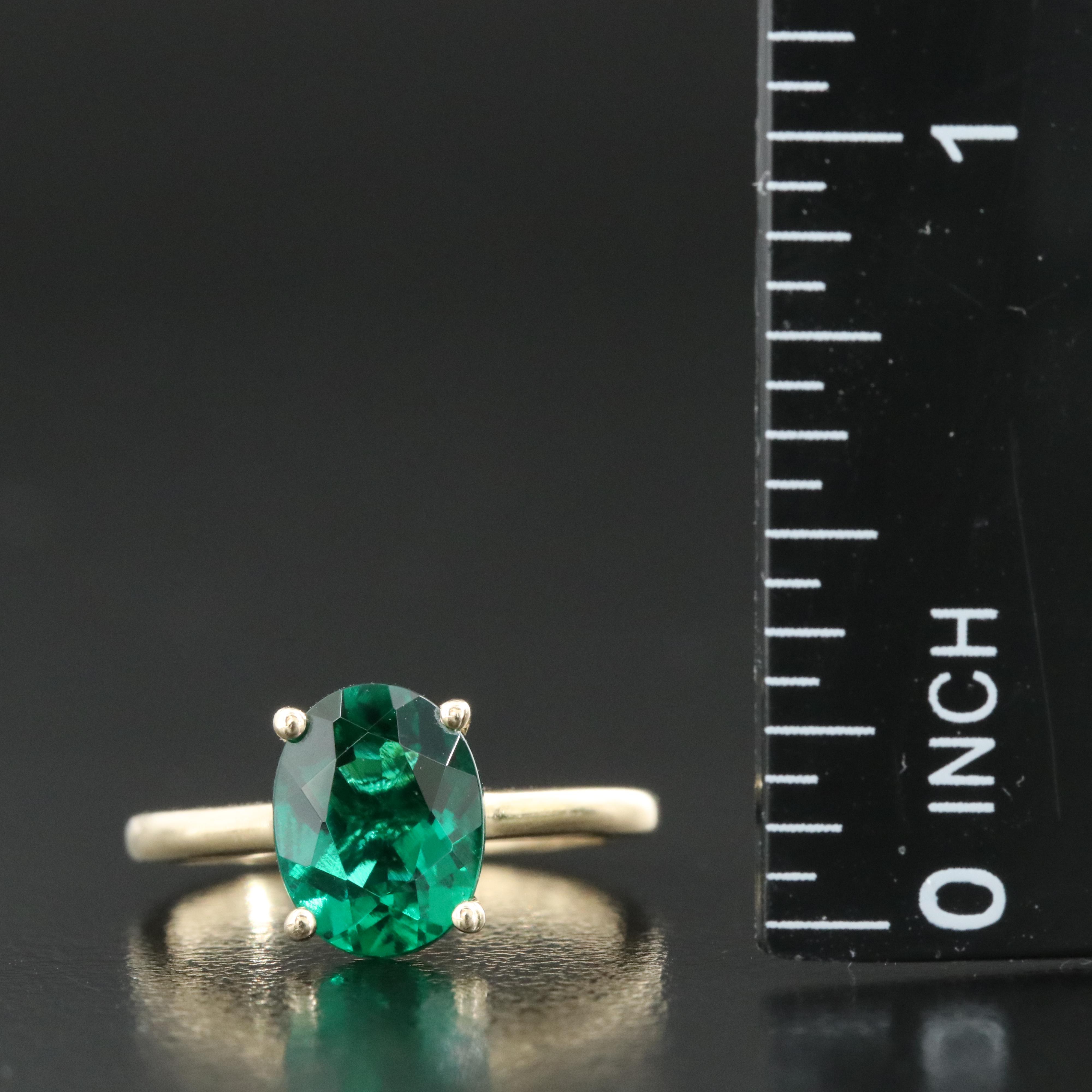 14K Emerald Solitaire Ring | EBTH