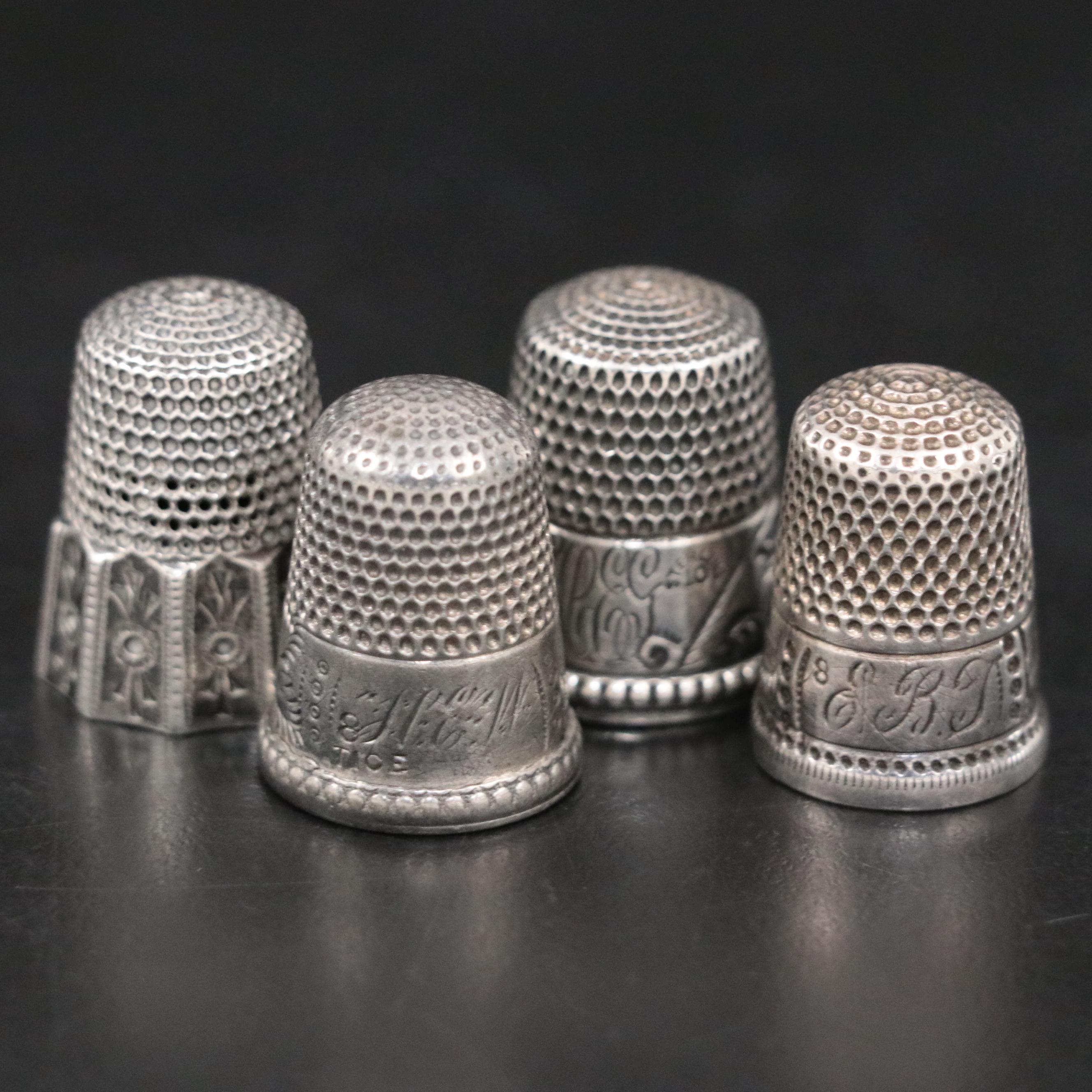 American Sterling Silver Thimbles, Late 19th/Early 20th Century ...