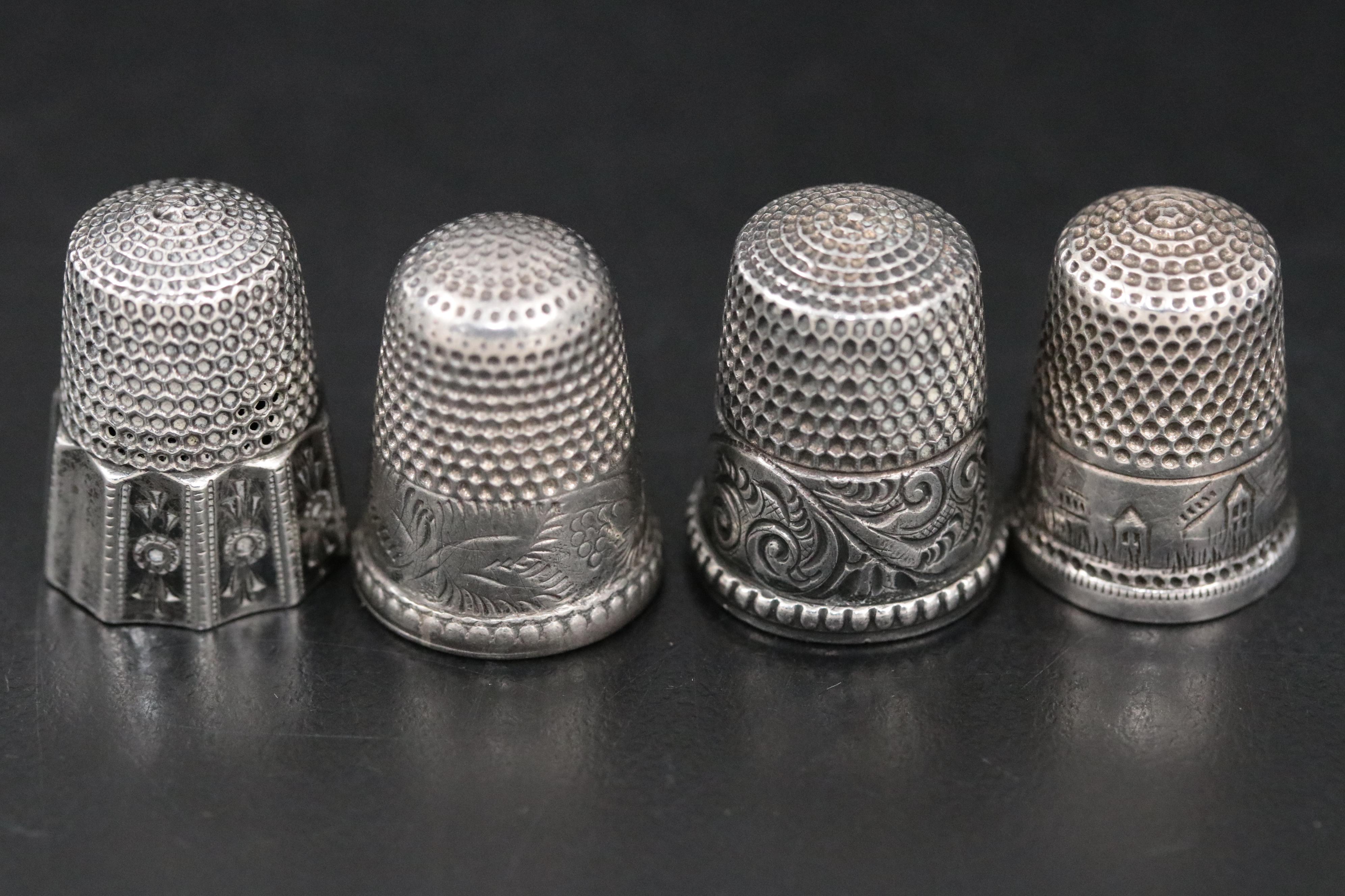 American Sterling Silver Thimbles, Late 19th/Early 20th Century ...