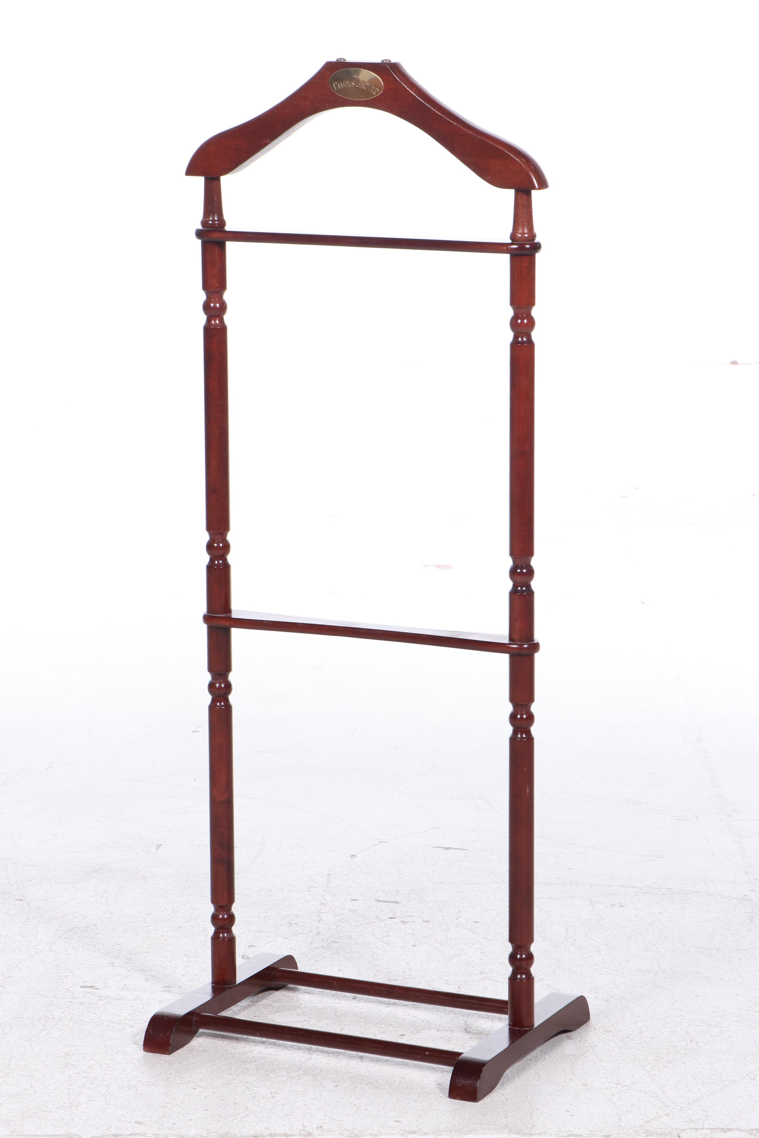 Victorian Style Mahogany Finish Style Valet Stand and Coat Rack | EBTH