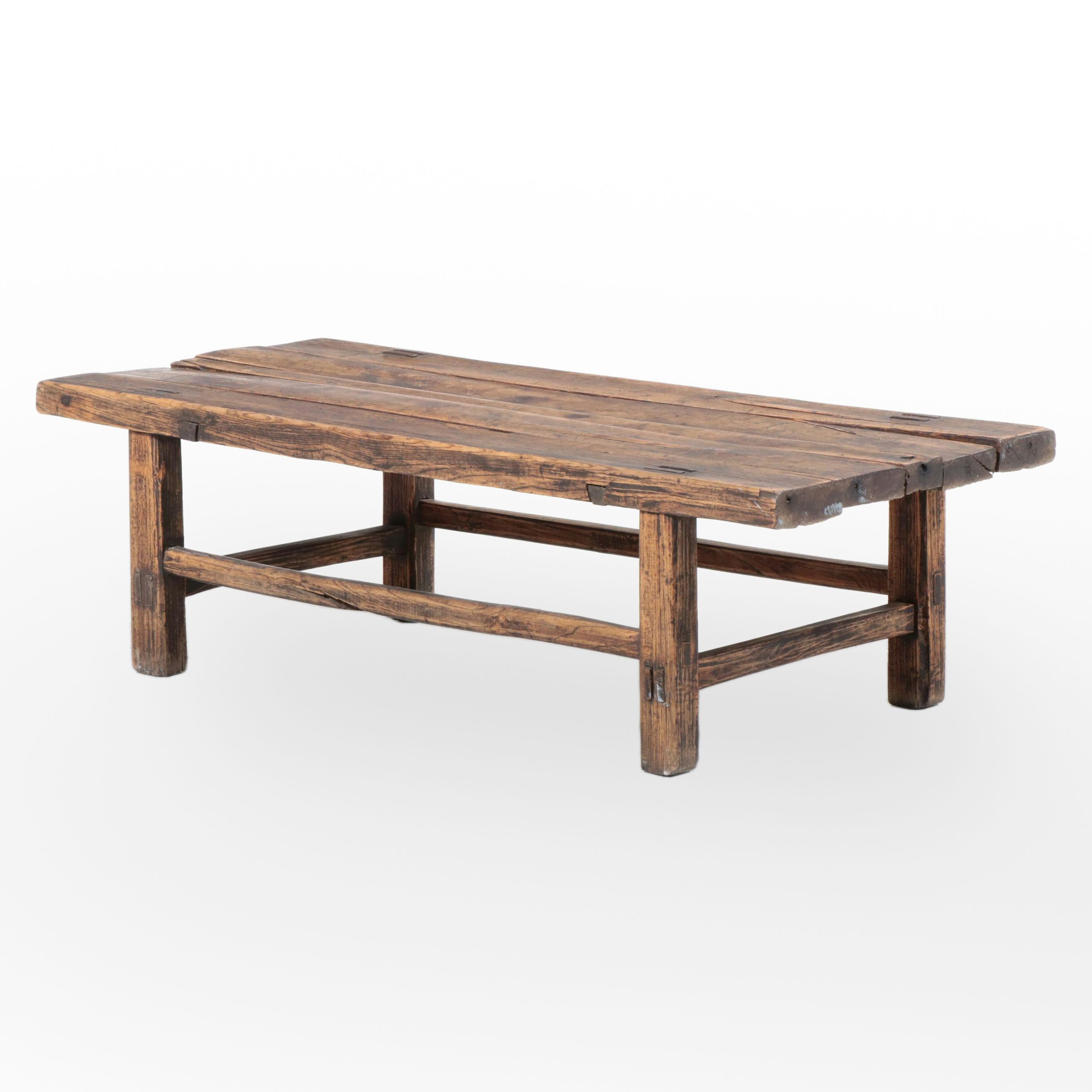 Primitive Style Oak Bench, 19th Century | EBTH