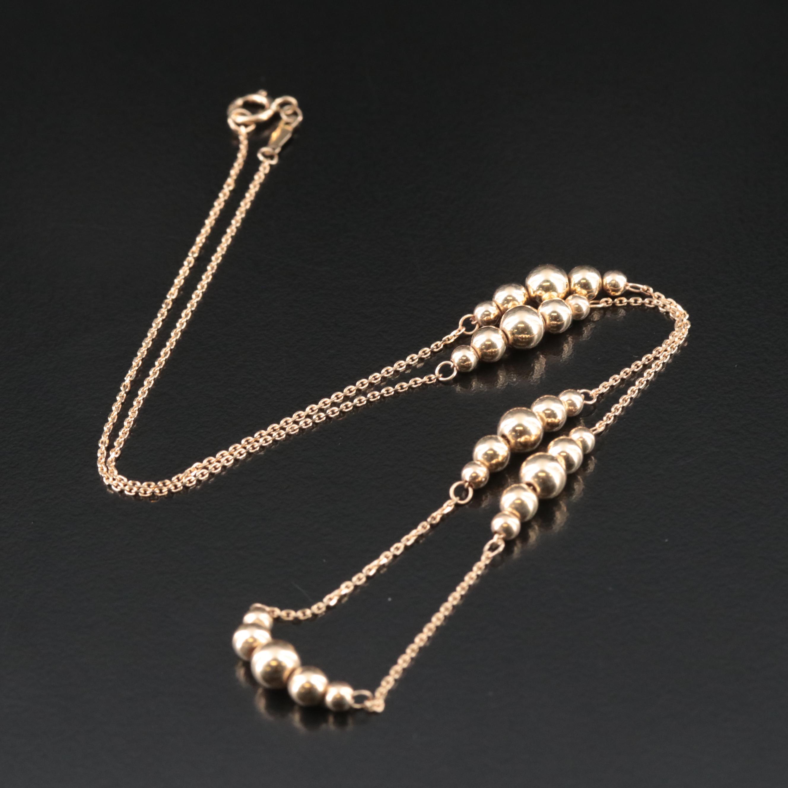 14K Bead Station Necklace | EBTH