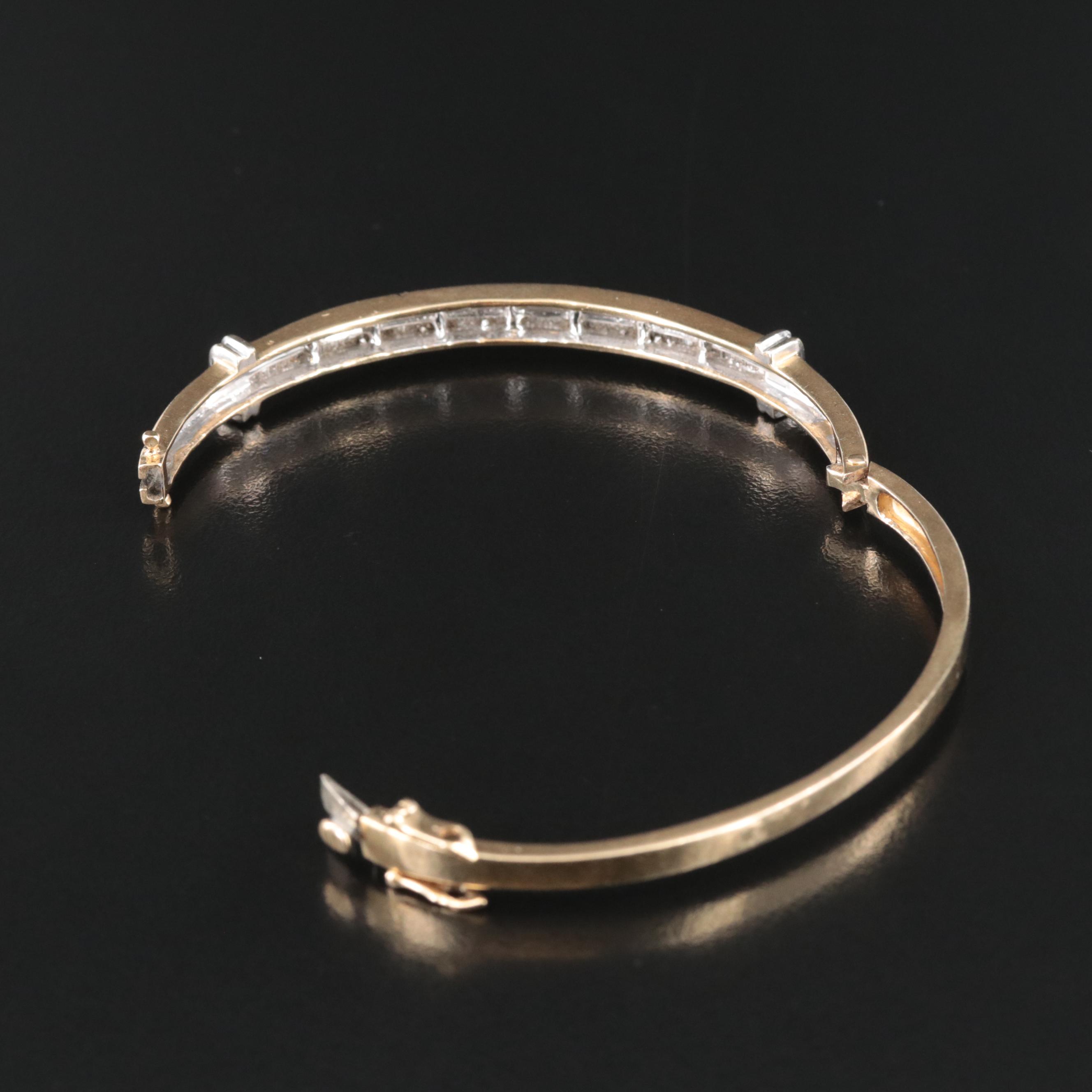 14K 1.00 CTW Diamond Hinged Bangle | EBTH