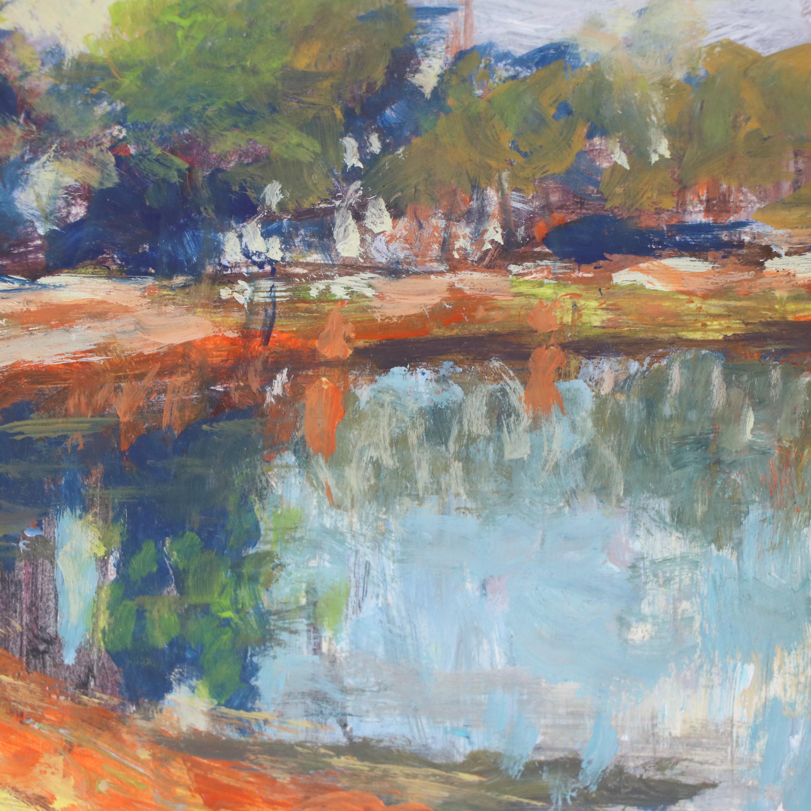 Robert Riddle Baker Acrylic Painting "Sandy Lake Side," 2023 ...