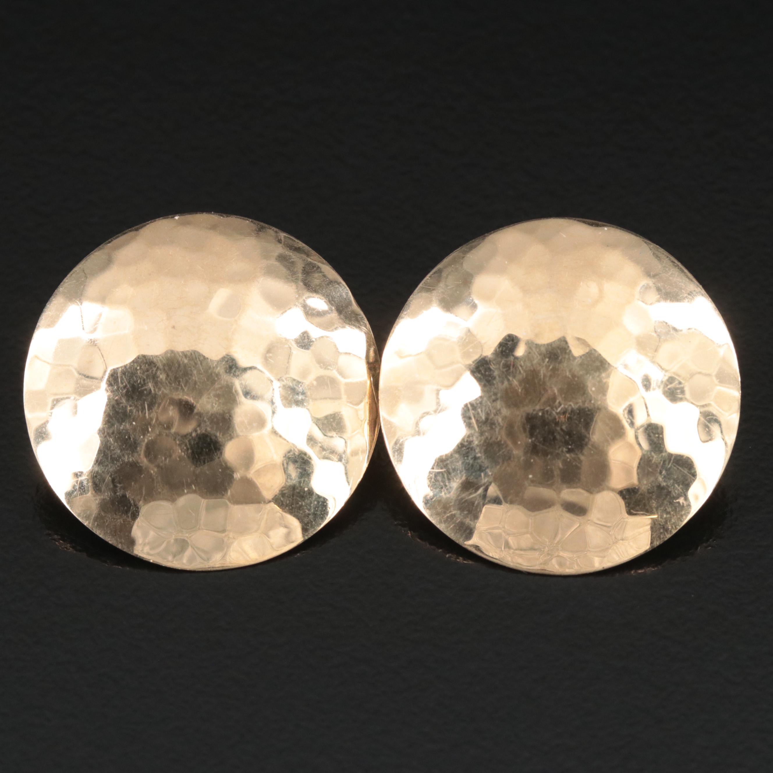 John Atencio 14K Hammered Disk Earrings | EBTH