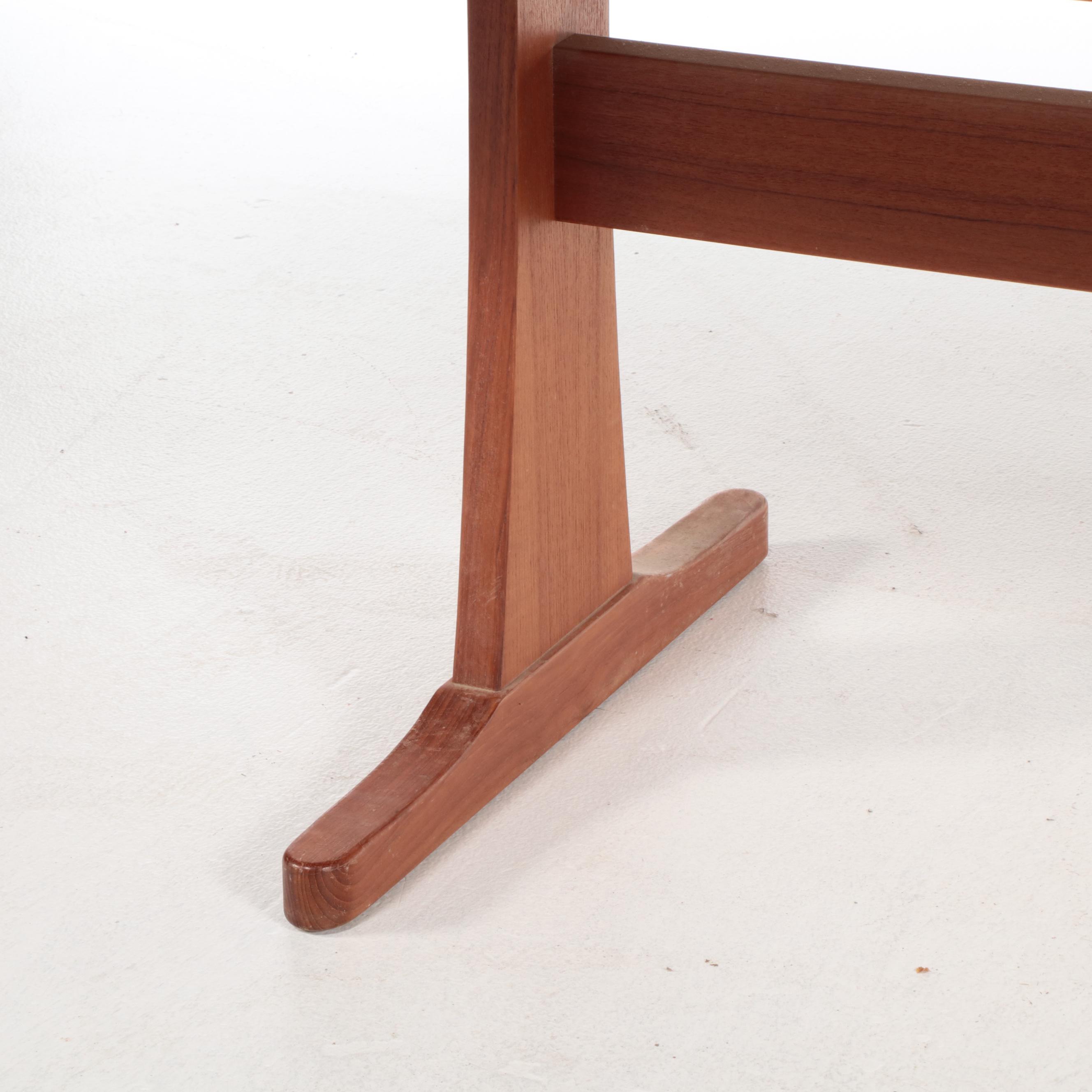 Basic Witz Danish Modern Teak and Tile Drop-Leaf Dining Table with Six ...