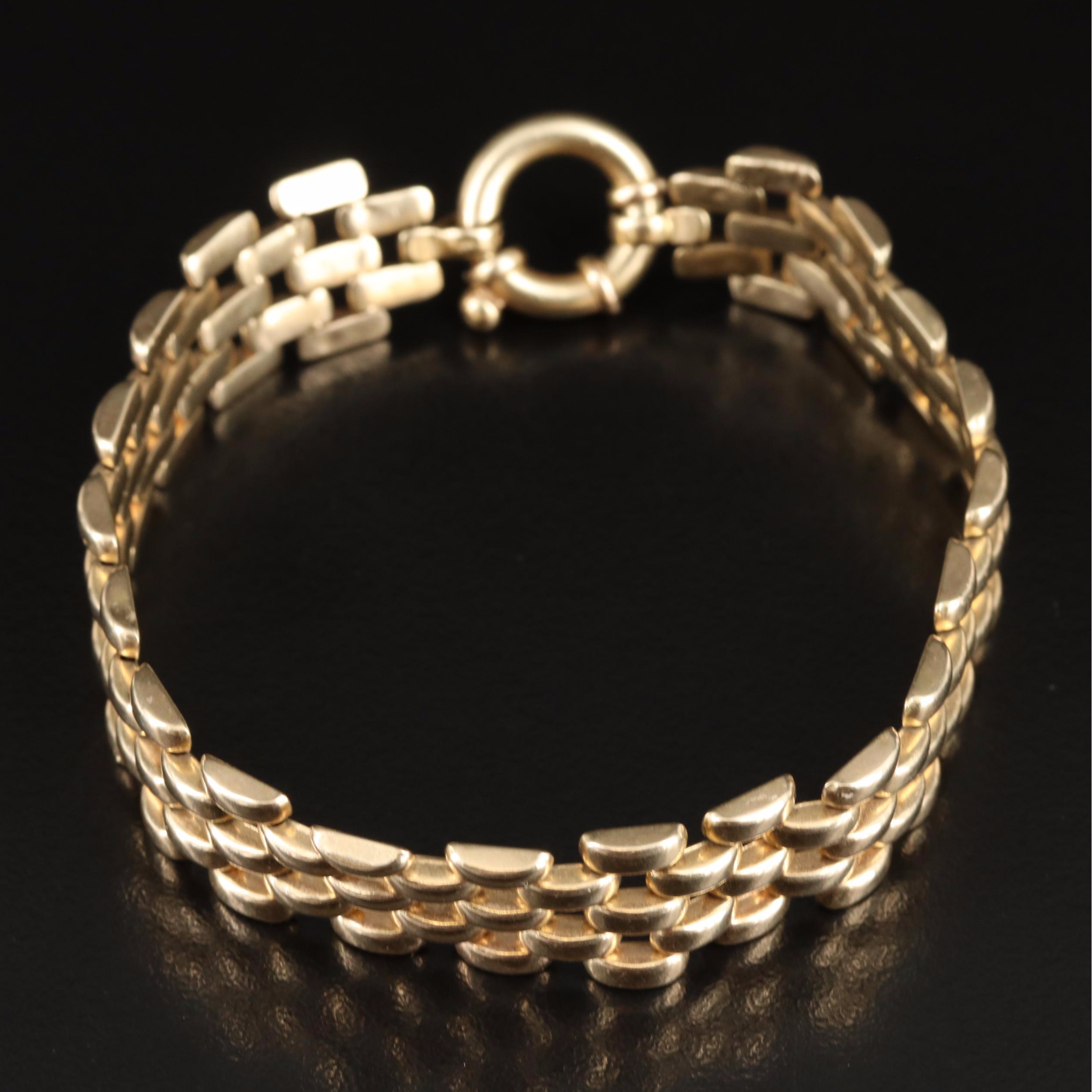 14K Panther Link Bracelet | Everything But The House