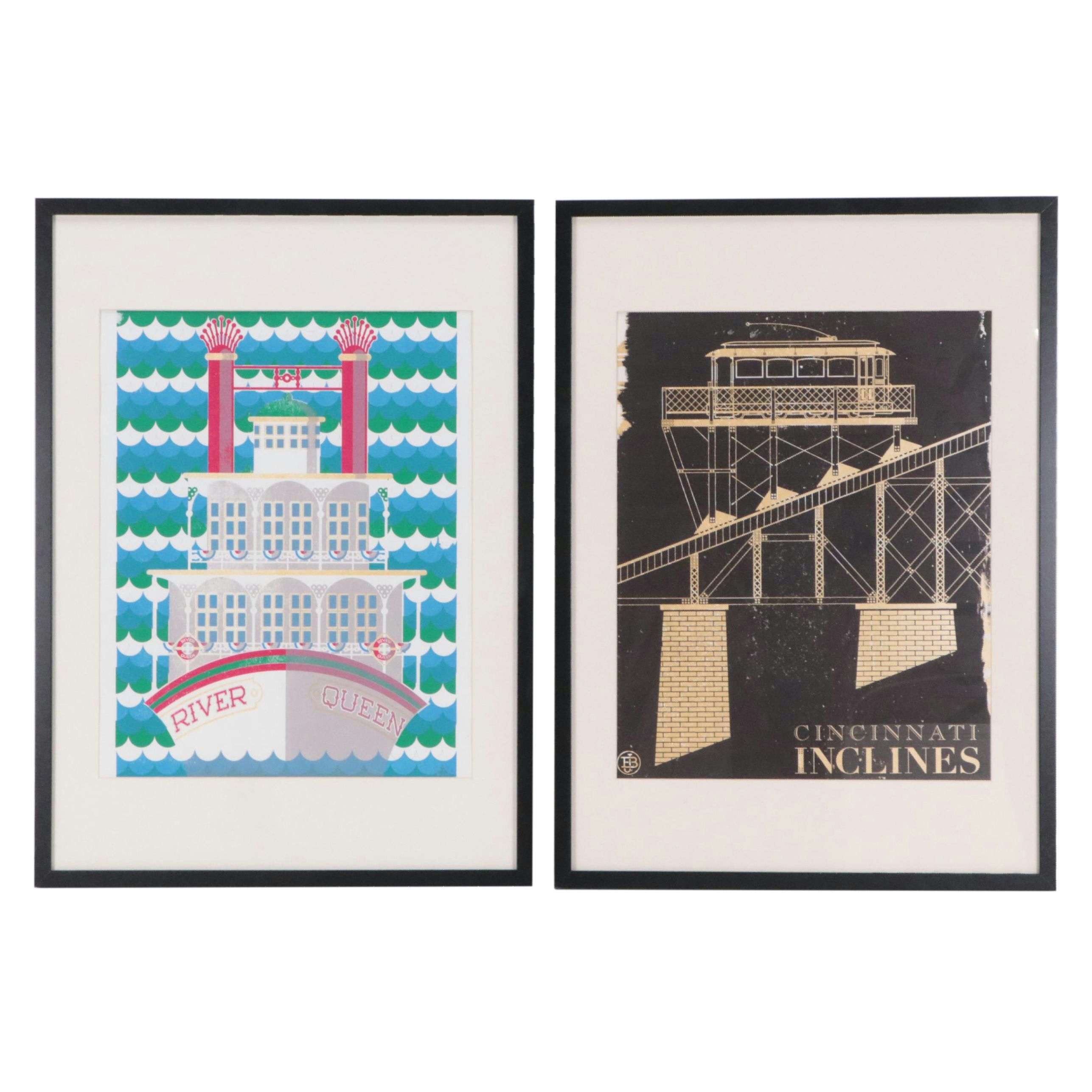 Modernist Style Cincinnati-Themed Serigraphs | EBTH