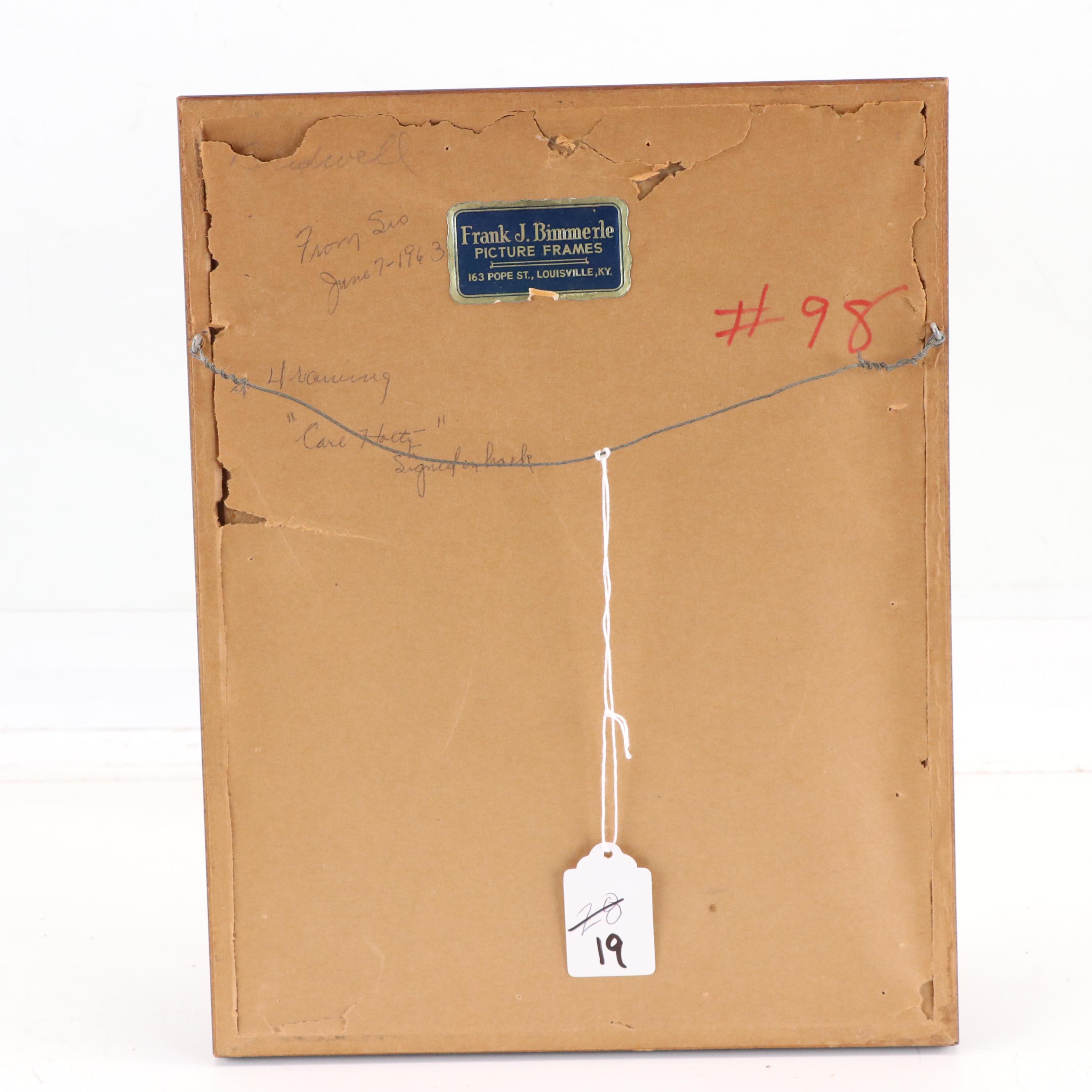 Carl Holty Ink Drawing of Horse and Rider, 1955 | Everything But The House