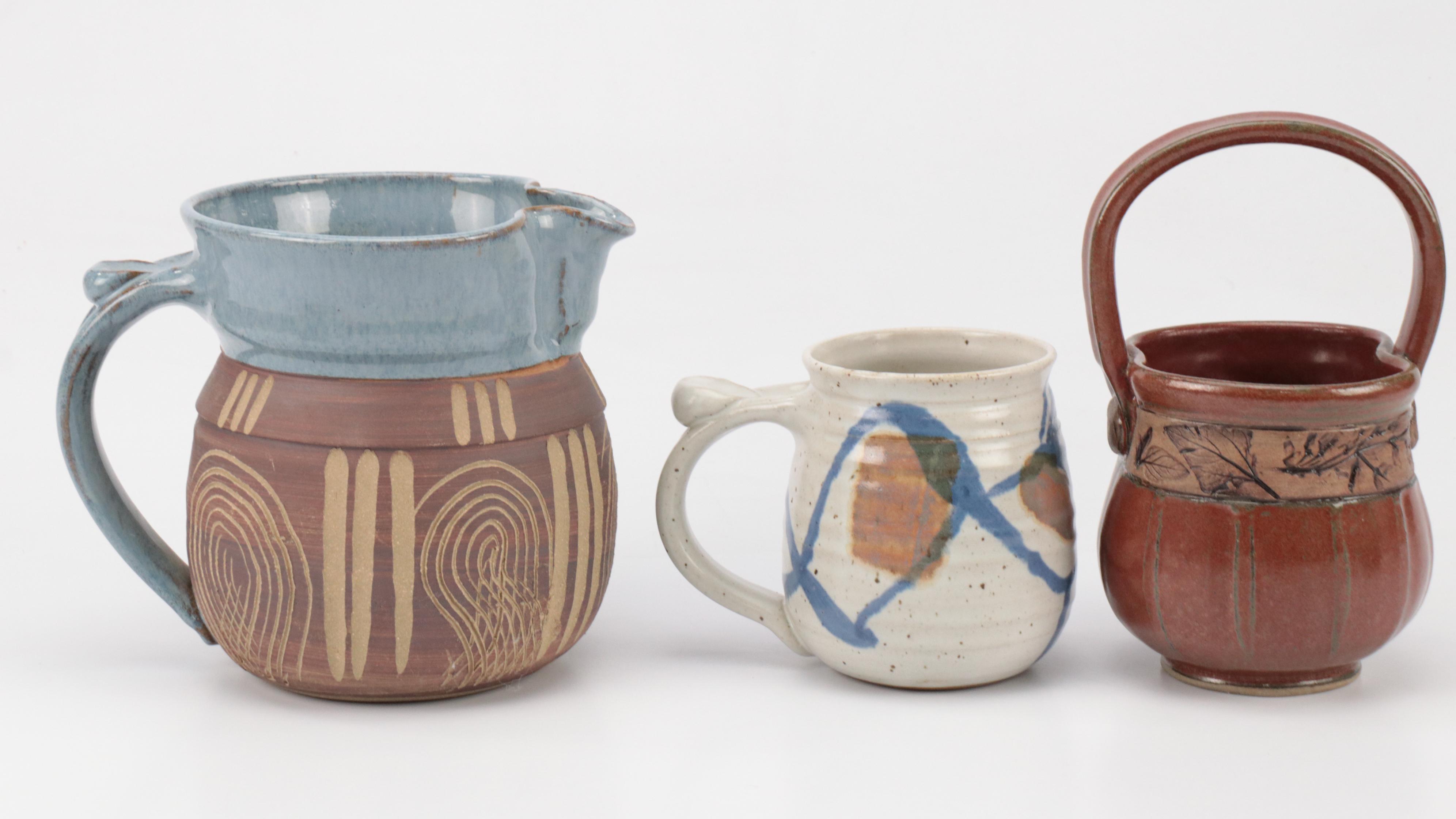 Kathleen Wallace Greer Art Pottery Pitcher, Vase and Other Stoneware ...