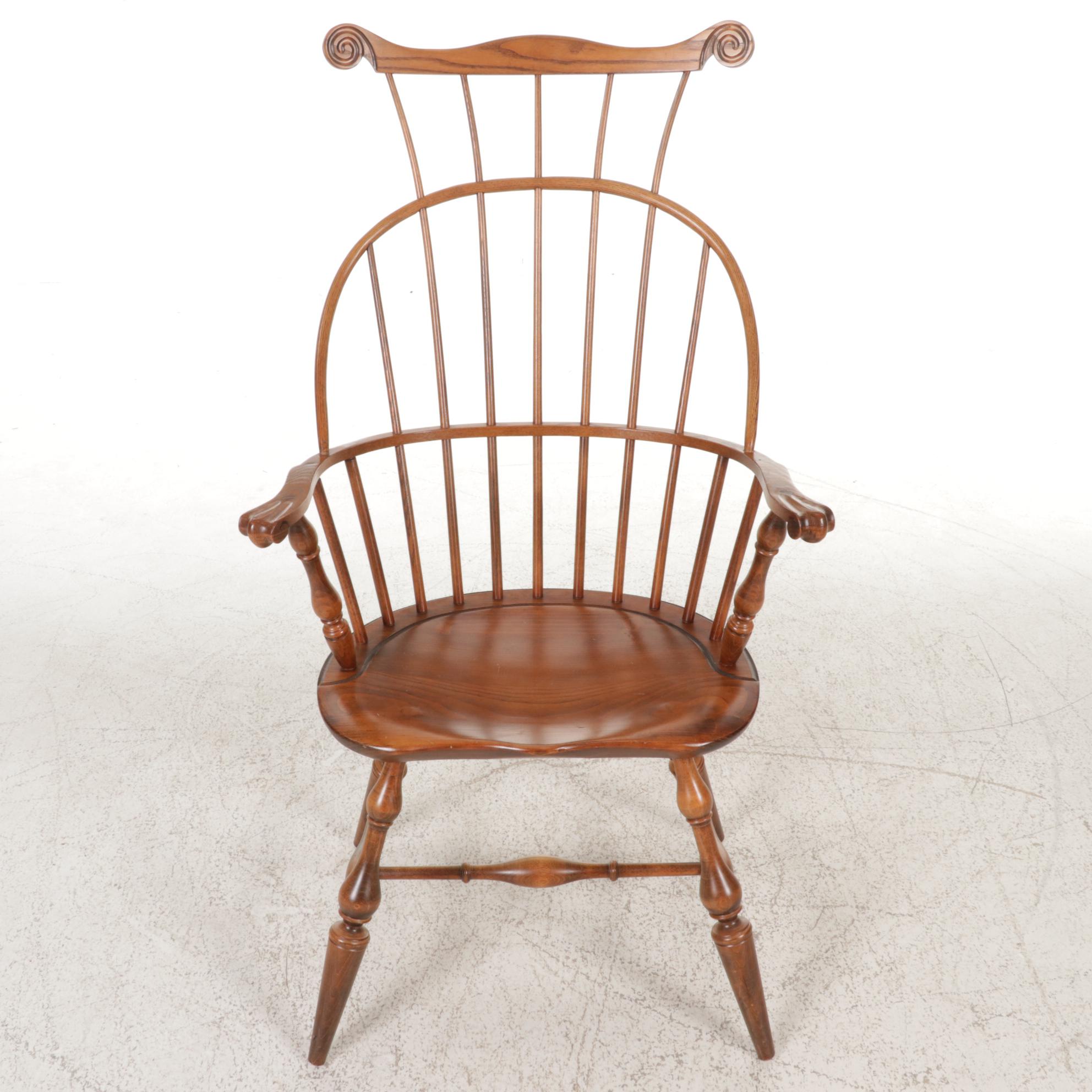 Nichols & Stone Colonial Style Hardwood Comb-Back Windsor Armchair | EBTH