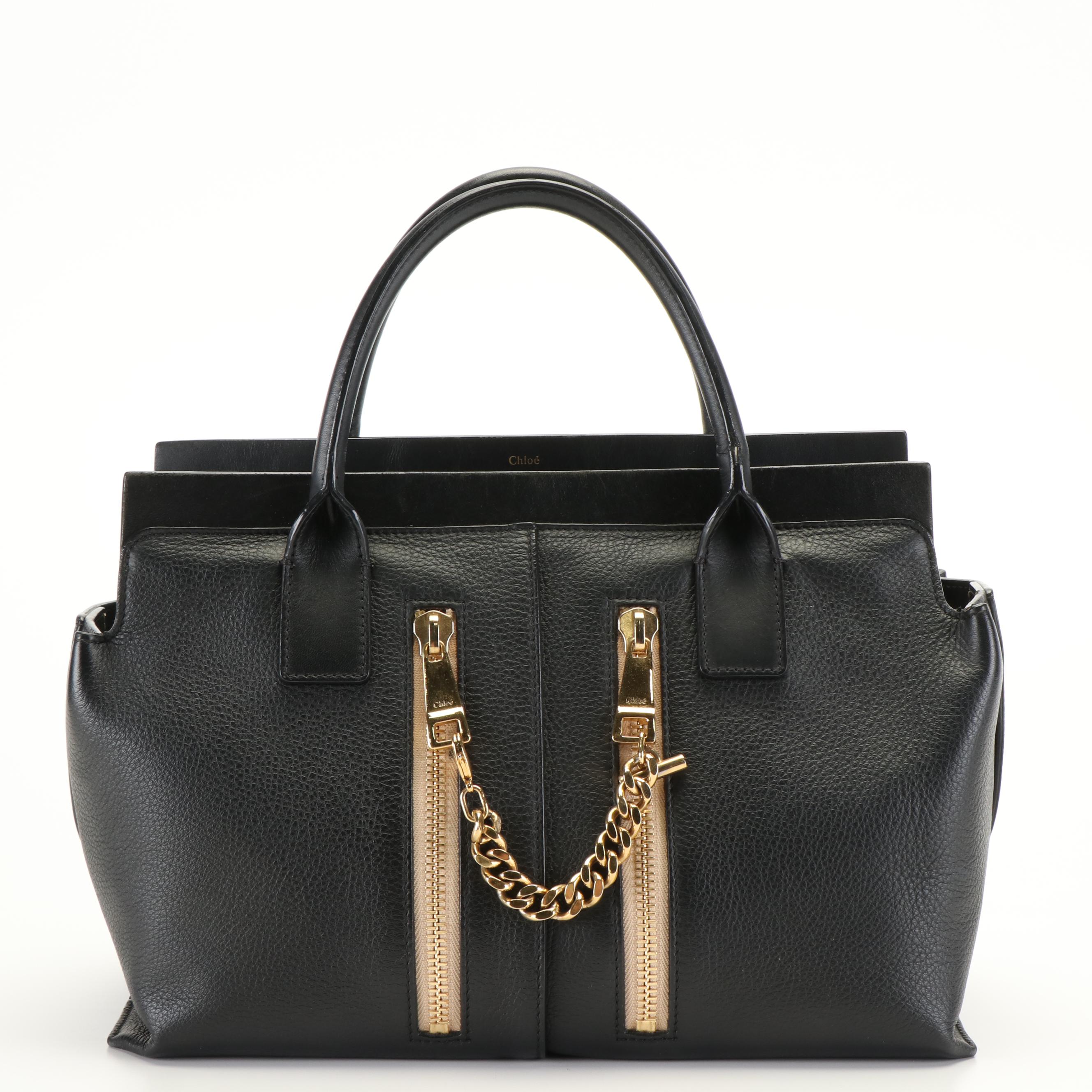 Chloe Designer Cate Satchel Handbag in Black Leather | EBTH