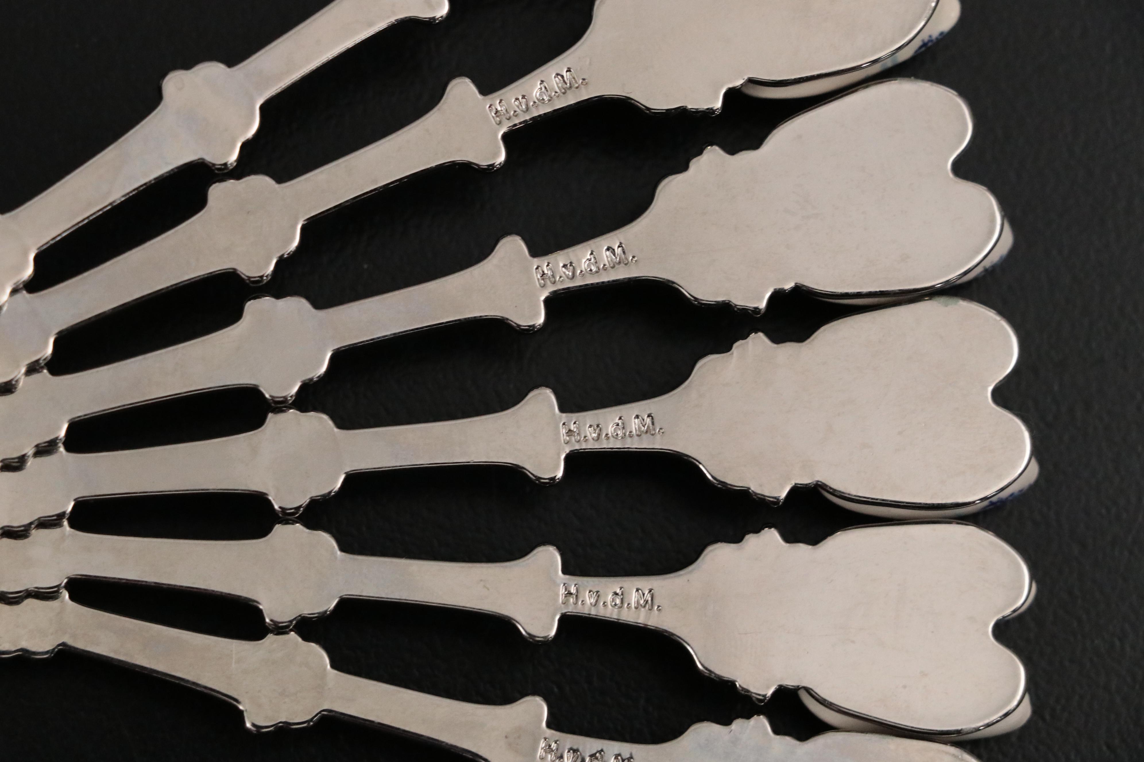 Japanese Martian "Blue Rose" Porcelain Handled Spoons and More Silver ...