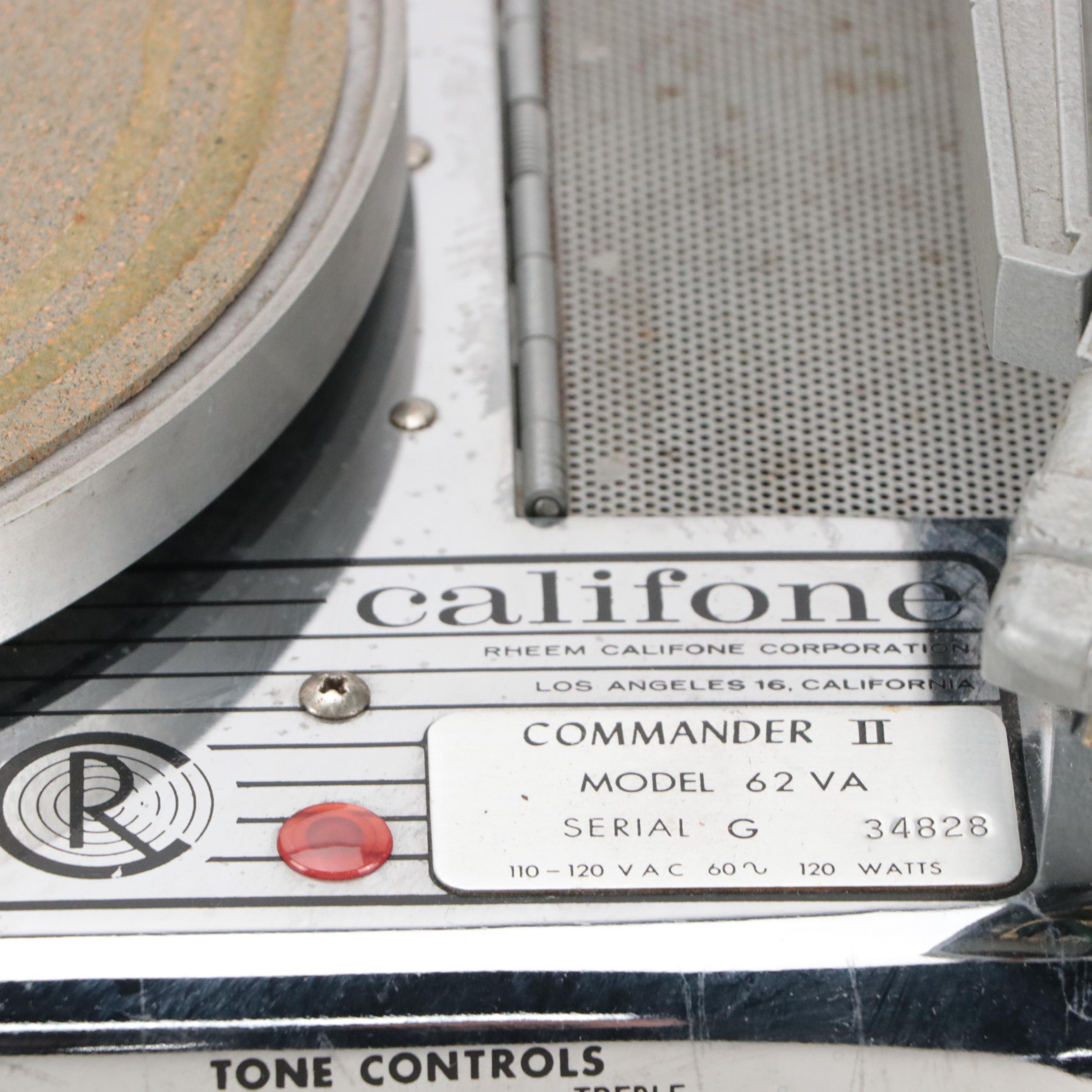 Rheem Califone "Commander II" Turntable and Tube Amp, Mid-20th Century ...