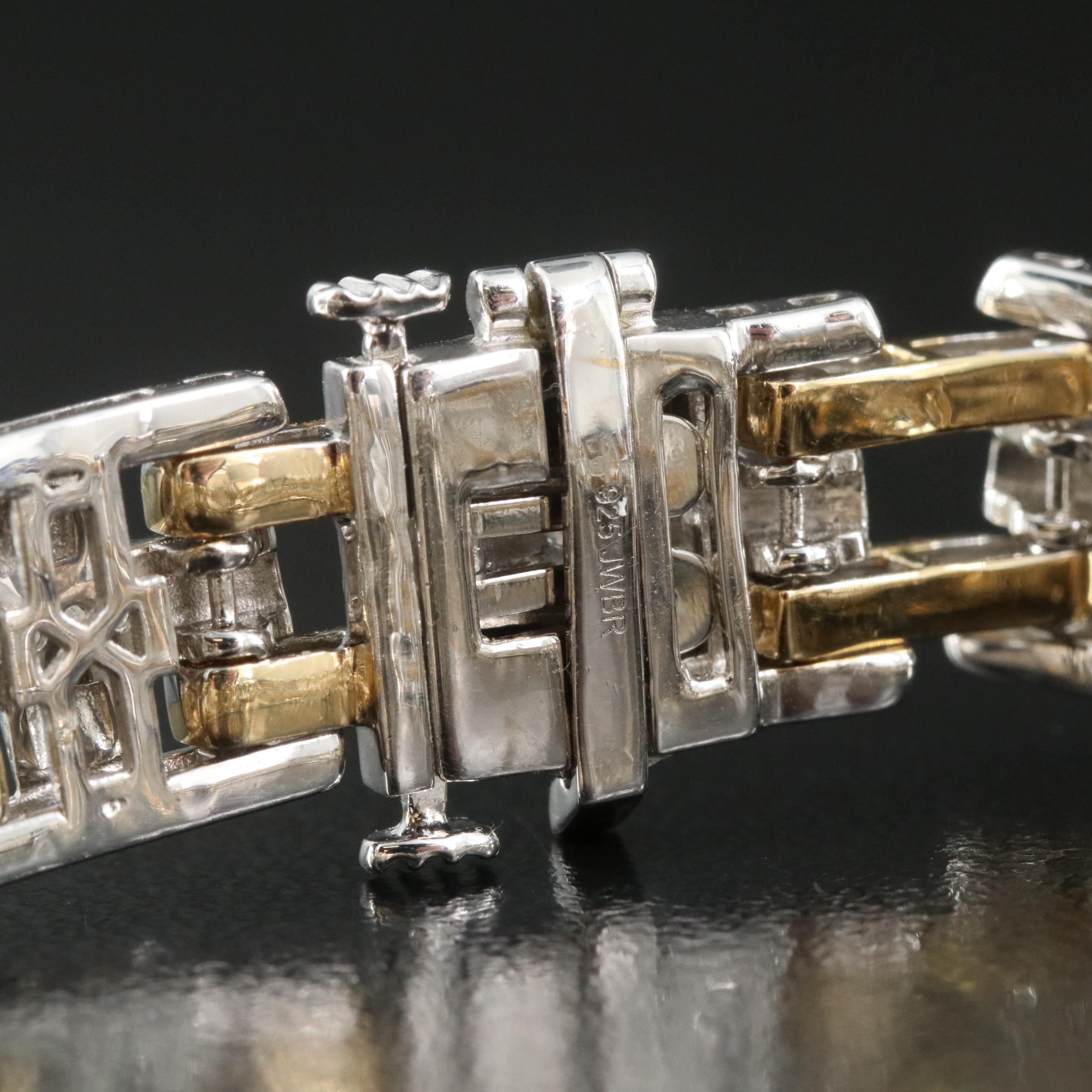 Sterling Diamond Gate Link Bracelet | Everything But The House