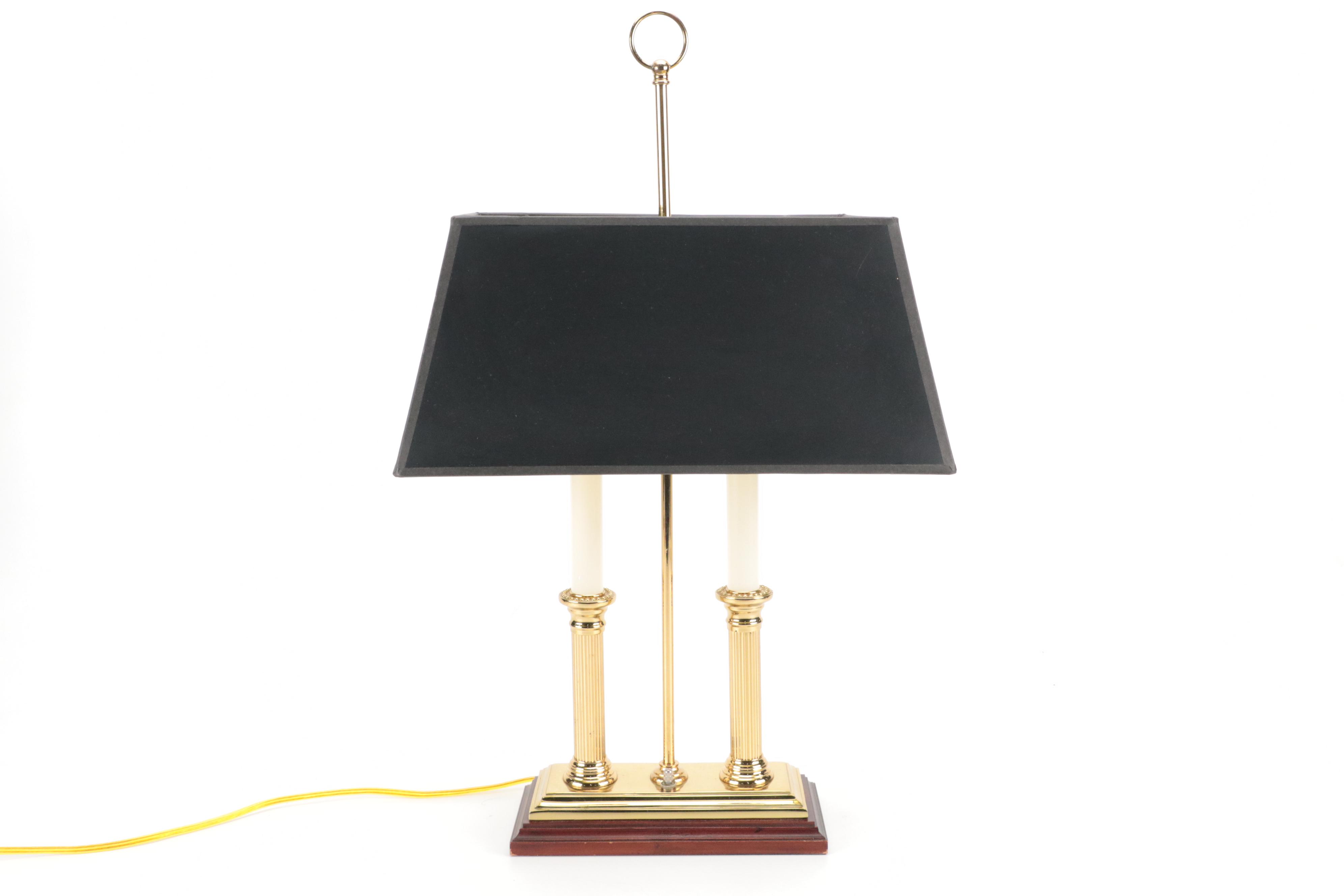 Hart Associates and Virginia Metalcrafters Brass Bouillotte Style Table ...